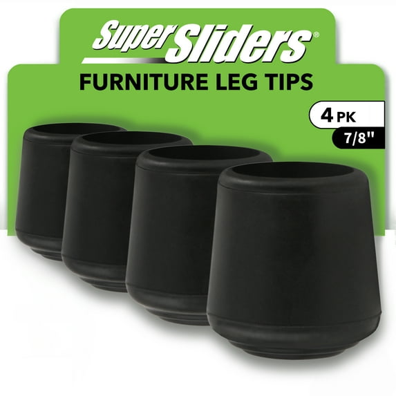 Super Sliders 7/8 inch Furniture Leg Tips – Non Slip Rubber Floor ...