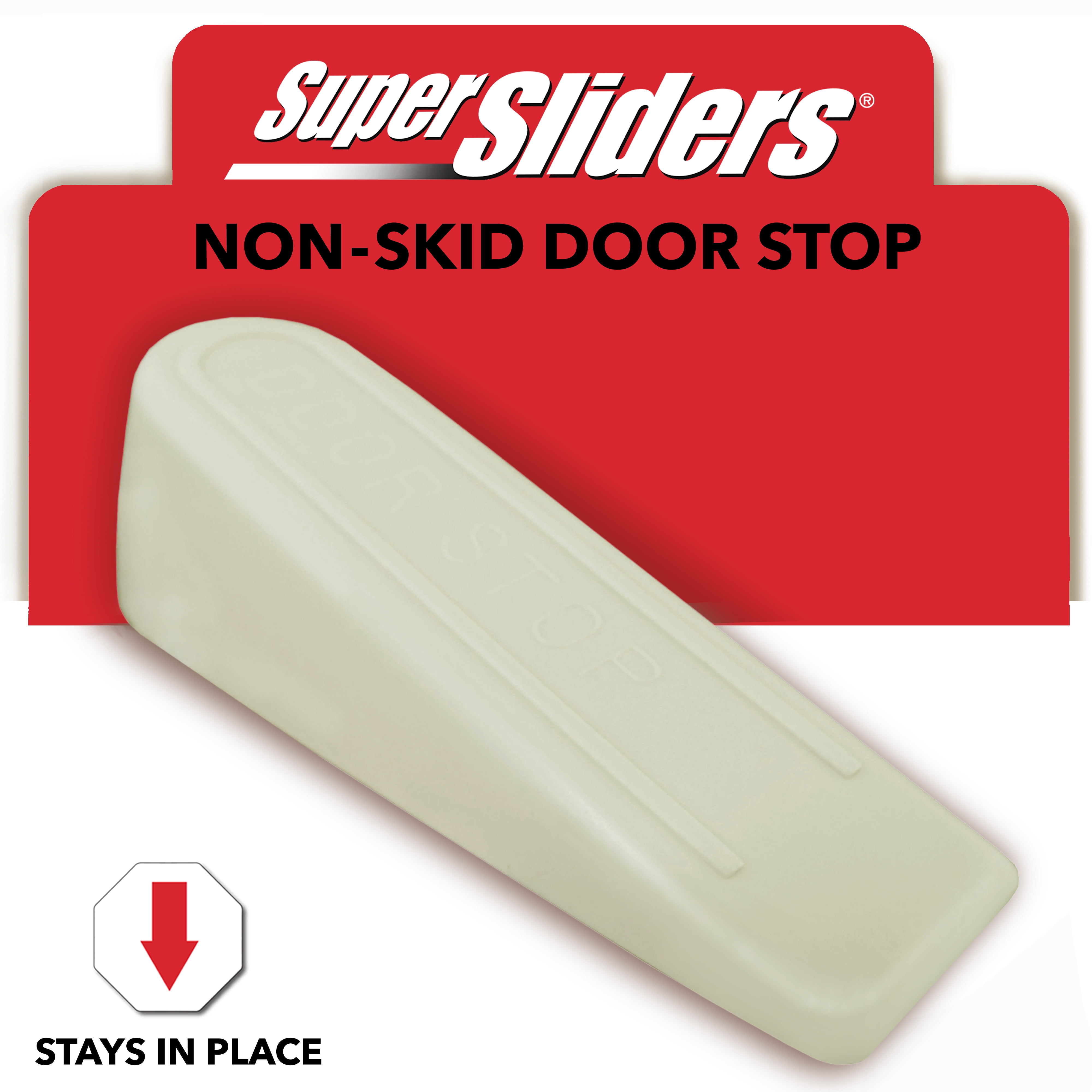 Super Sliders Non-Skid Door Stop, Durable Rubber Wedge Design for Floor ...