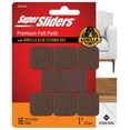 Super Sliders With Gorilla Glue Technology 1" Square Brown Felt Pads ...