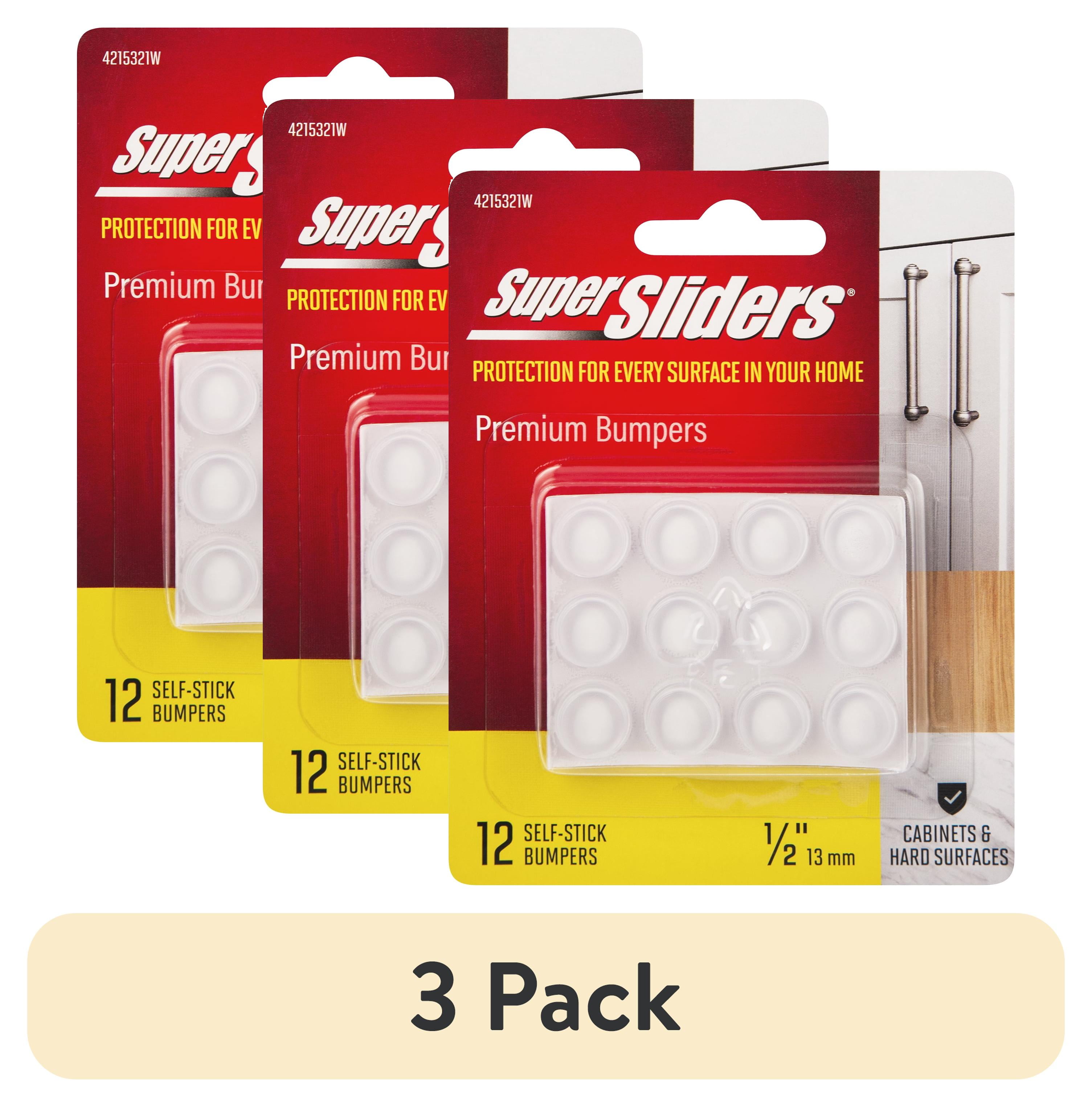 (3 pack) Super Sliders. size: 1/2" Round Self Stick Cabinet Bumpers ...