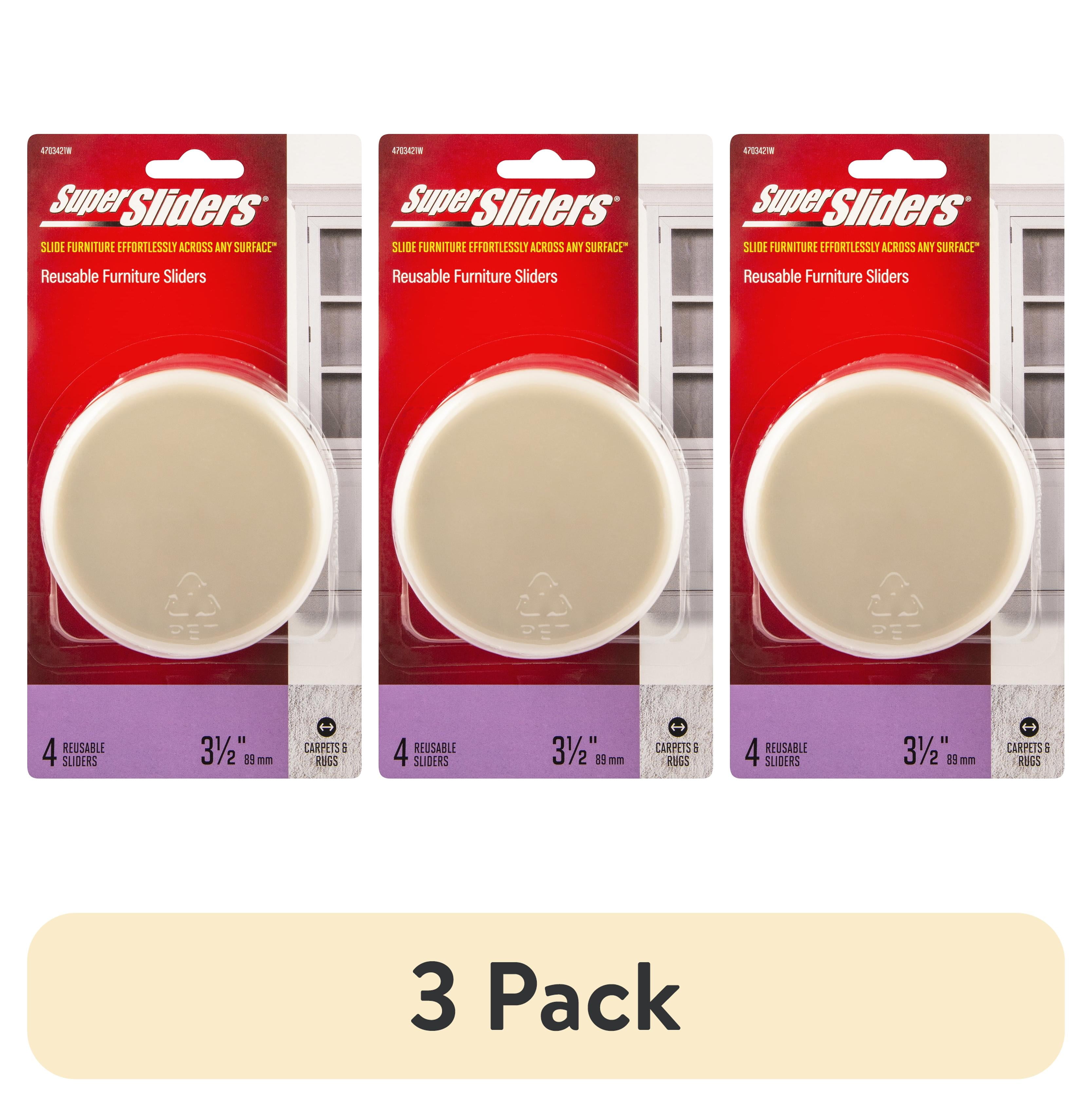 (3 pack) Super Sliders size: 3-1/2 inch Round Plastic Furniture Sliders ...