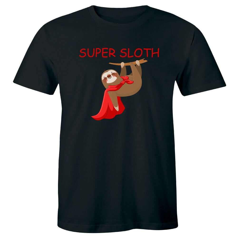 Super Sloth with Red Cape Men's T-Shirt Cool Superhero Animal LoverTee ...