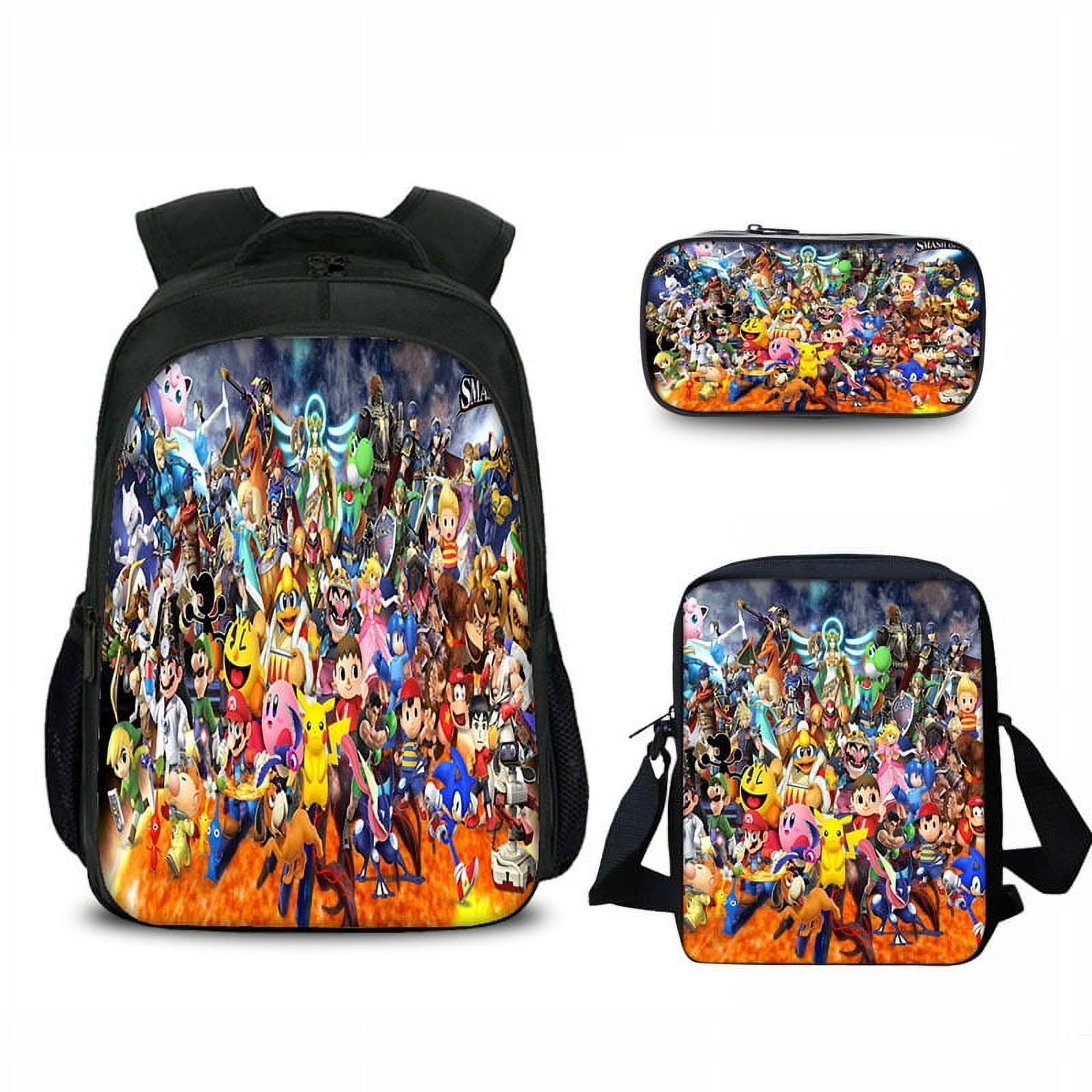 Super Smash Bros Anime Backpacks Sets, Cartoon Laptop Backpack with ...