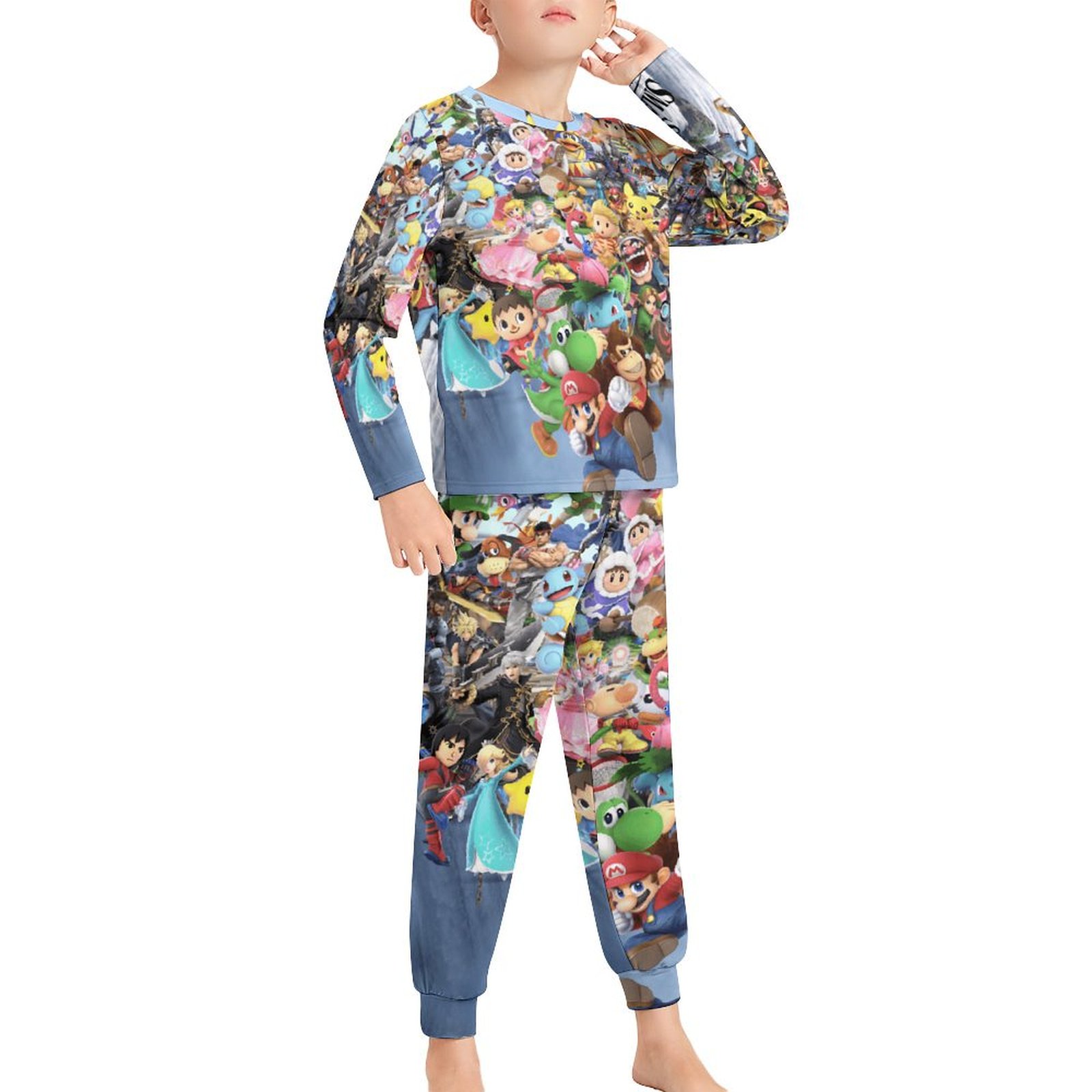 Super Smash Bros Kids Long Sleeve Top And Pants 2 Piece Pajama Set for ...
