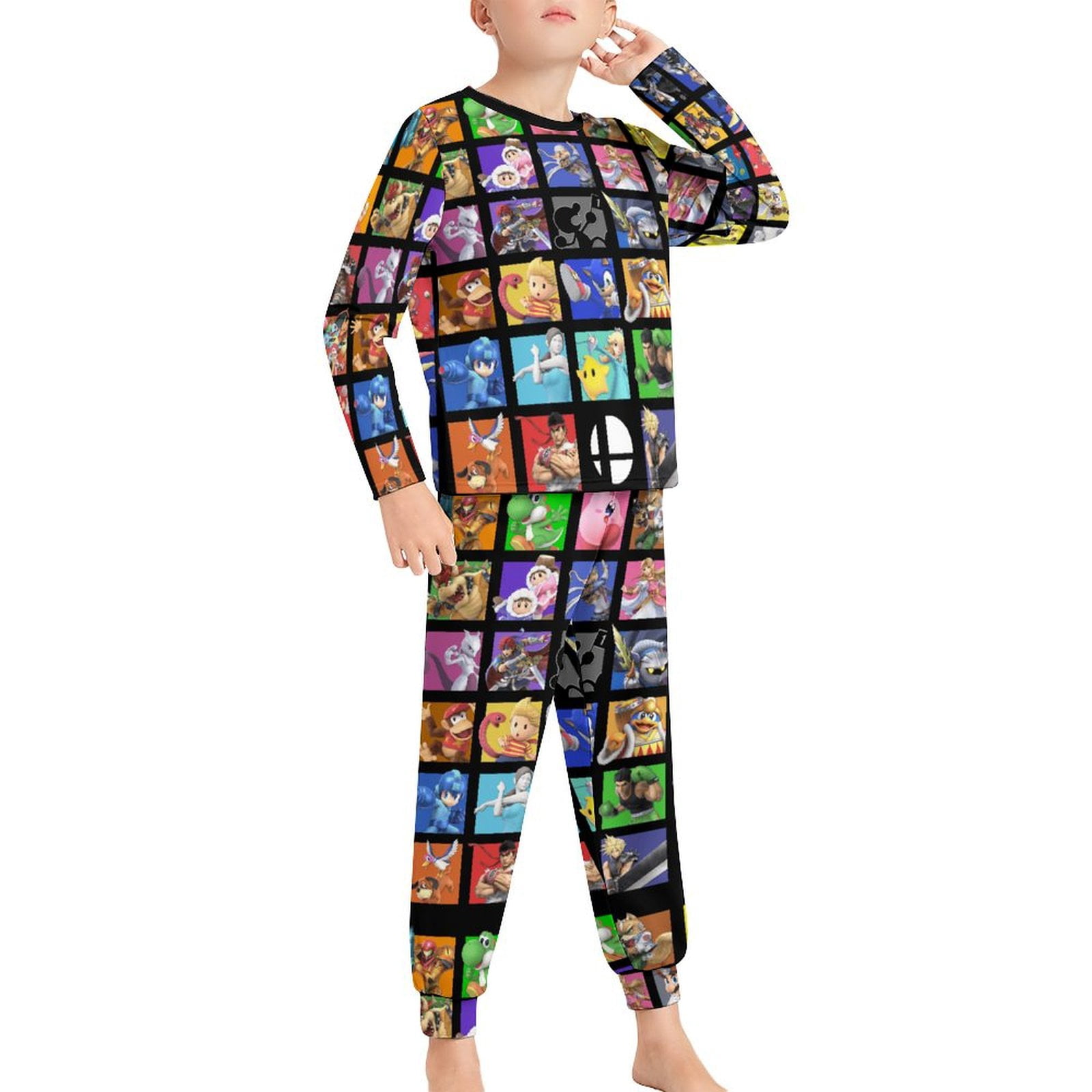 Super Smash Bros Kids Long Sleeve Top And Pants 2 Piece Pajama Set for ...