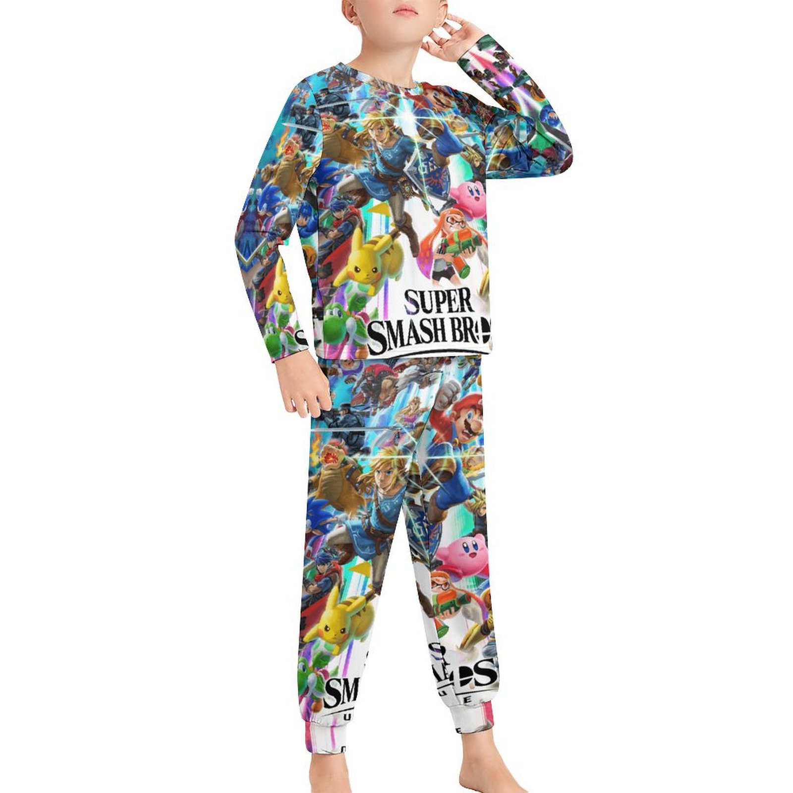 Super Smash Bros Kids Long Sleeve Top And Pants 2 Piece Pajama Set for ...