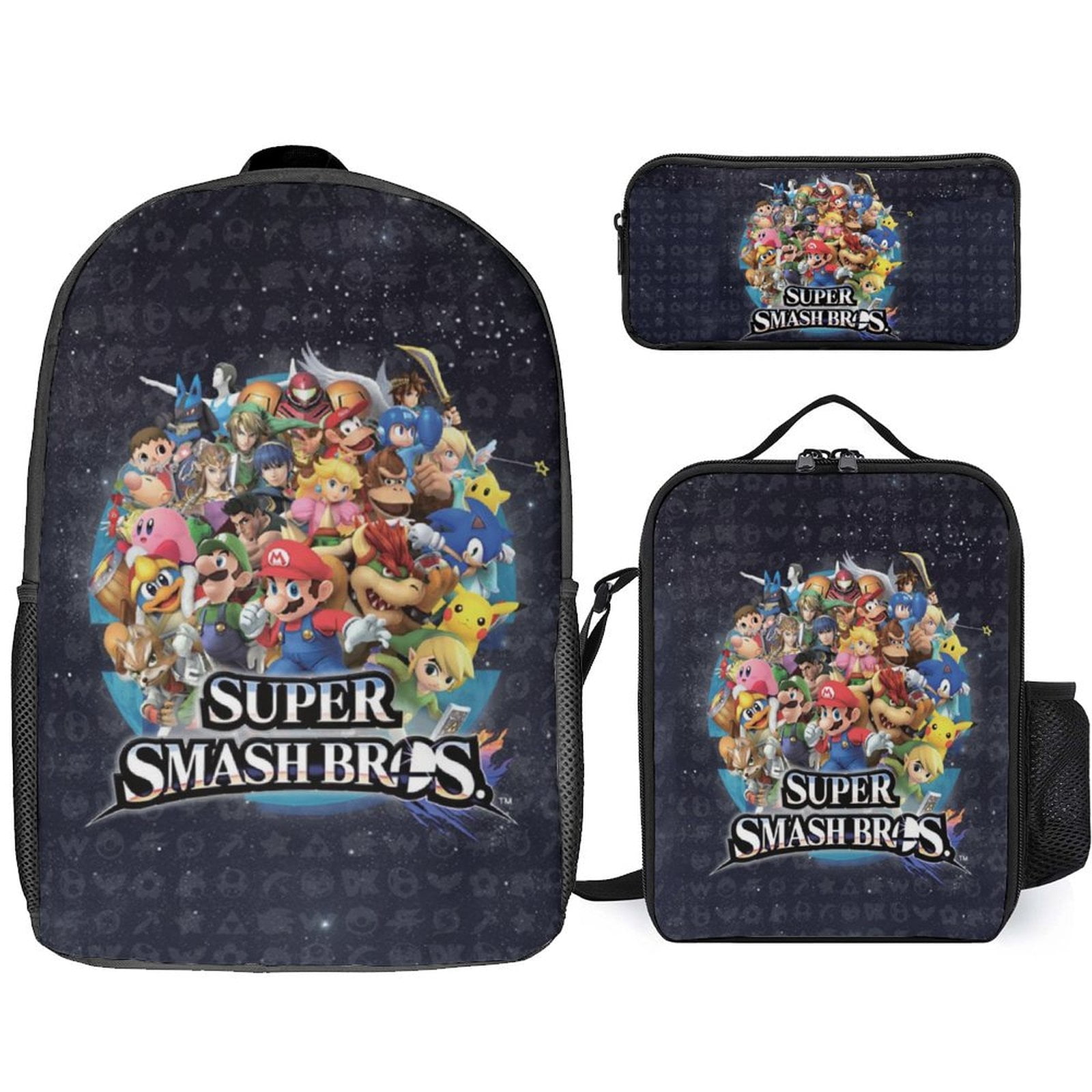 Super Smash Bros Ultimate 3 Piece Backpack Set with Lunch Bag Pencil ...