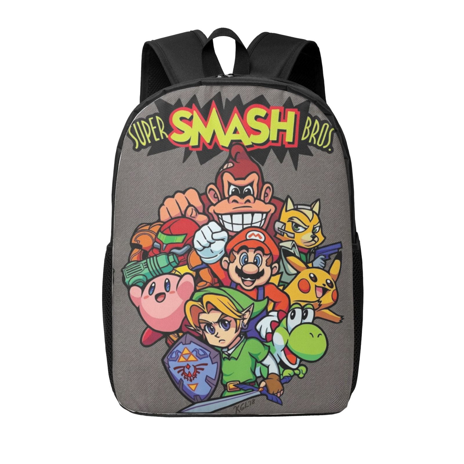 Super Smash Bros Ultimate Backpack 17 Inch Large Capacity Casual School ...