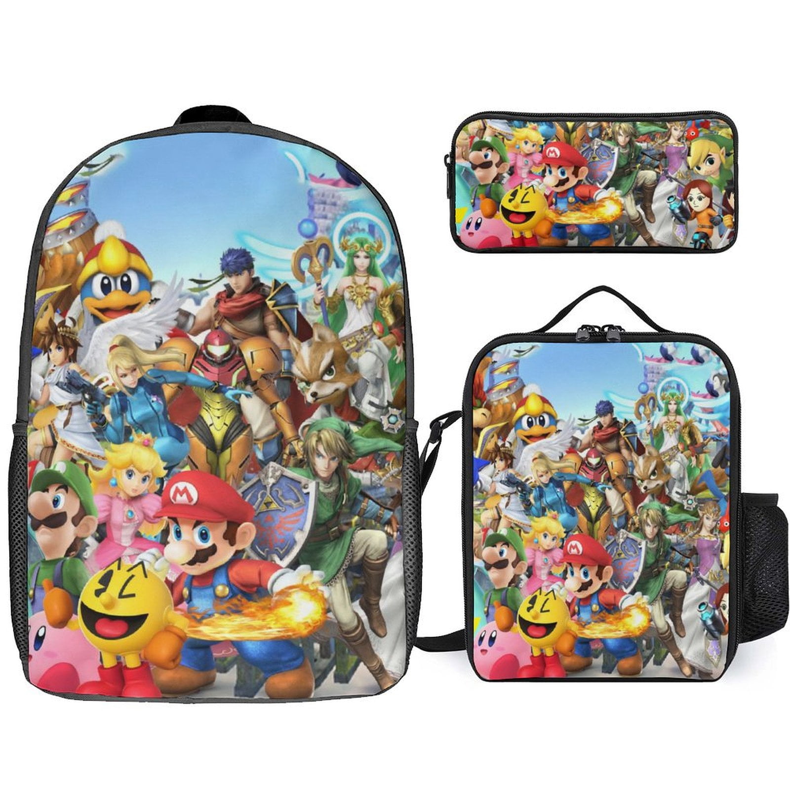 Super Smash Bros Ultimate Backpack 3 Piece Set Laptop Work Backpack ...