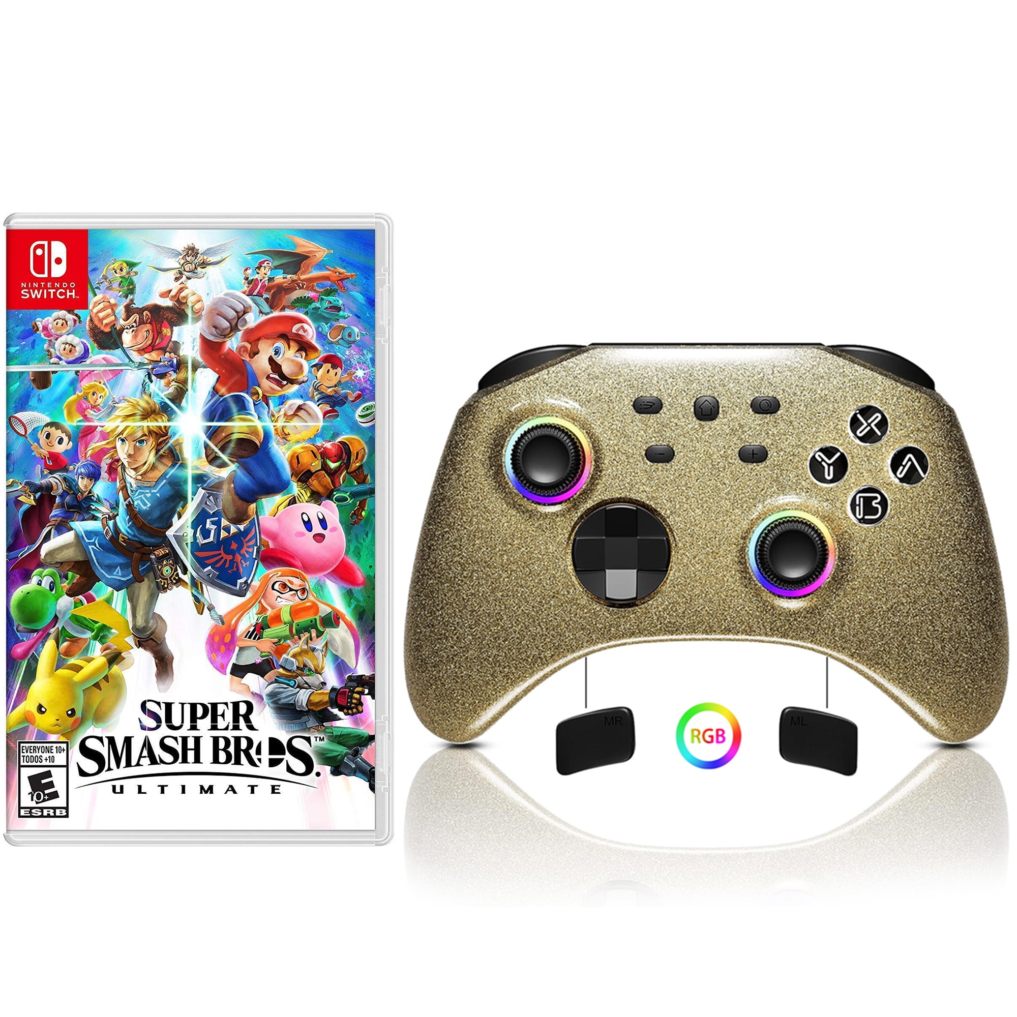 Super Smash Bros. Ultimate Game Disc and Upgraded Switch Pro Controller ...