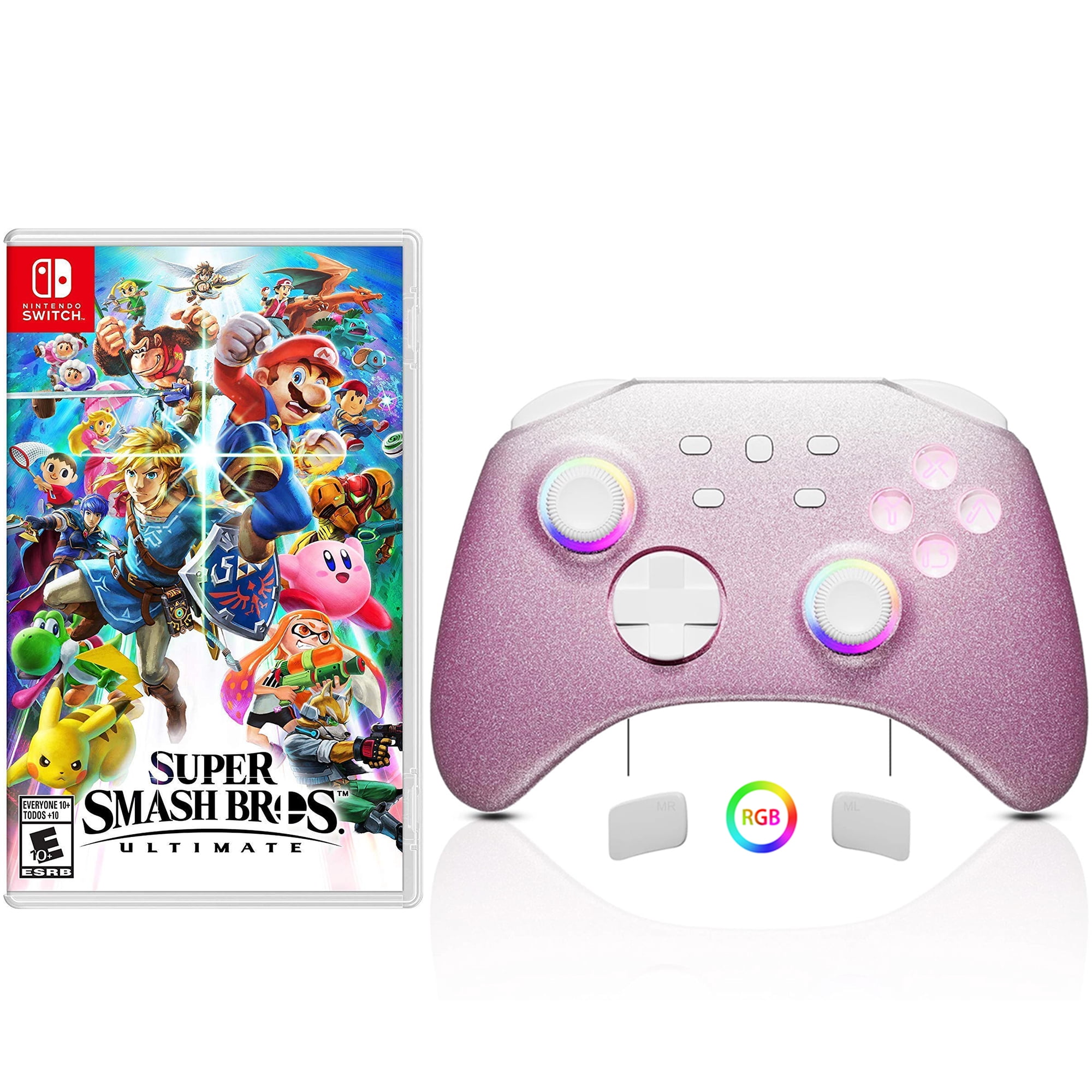 Super Smash Bros. Ultimate Game Disc and Upgraded Switch Pro Controller ...