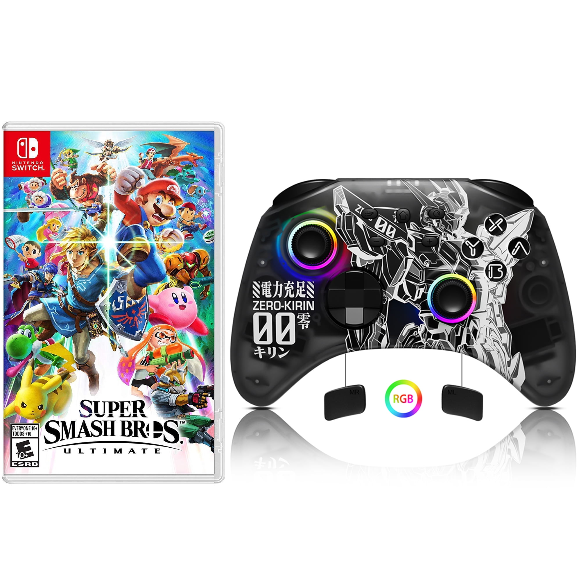 Super Smash Bros. Ultimate Game Disc and Upgraded Switch Pro Controller ...