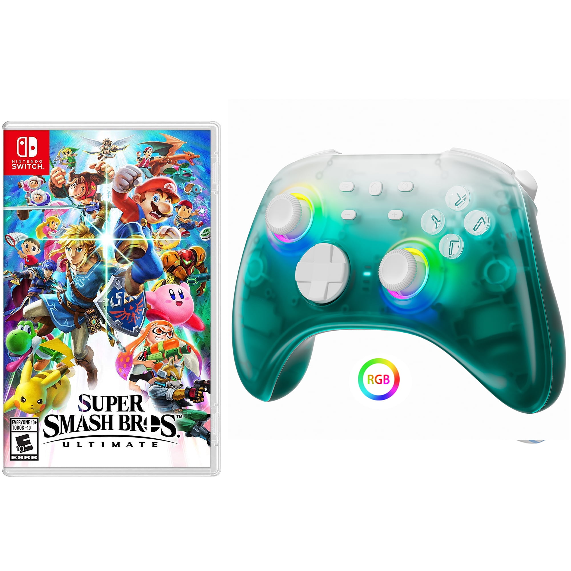 Super Smash Bros. Ultimate Game Disc and Upgraded Switch Pro Controller ...