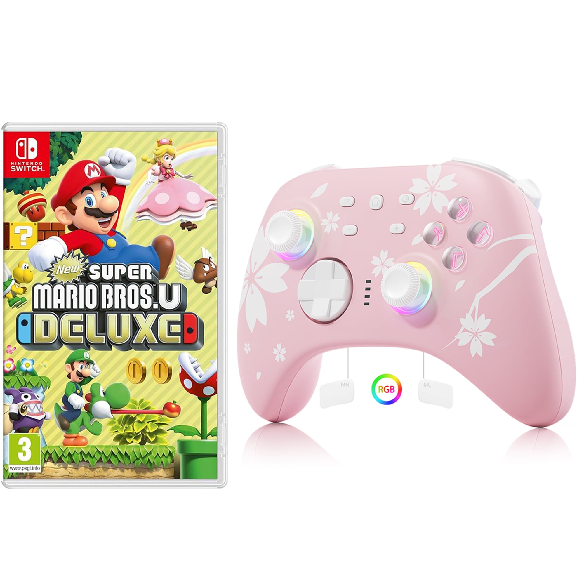 New Super Mario Bros. U Deluxe Game Disc and Upgraded Switch Pro ...