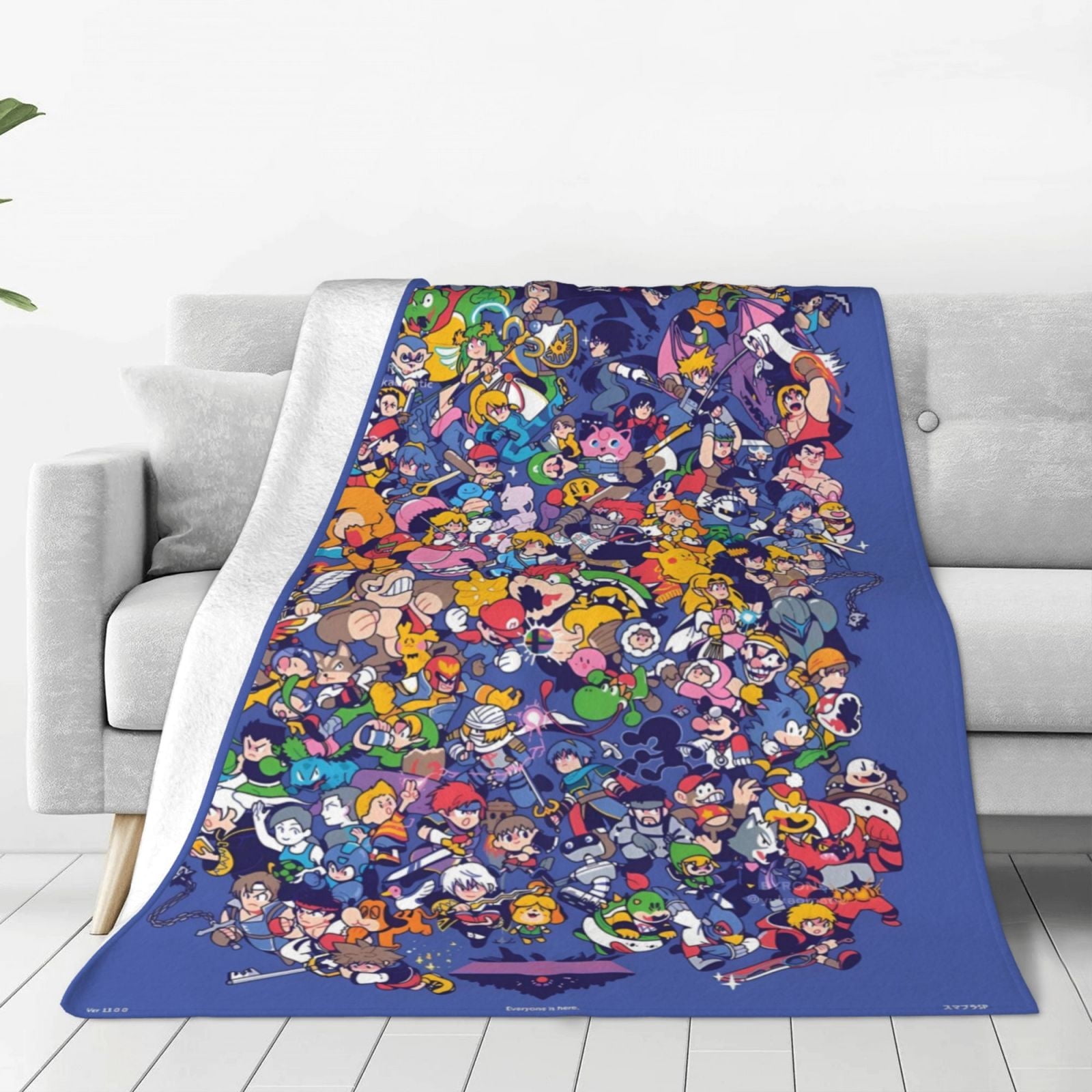 Super Smash Bros Ultimate Throw Blanket Couch Bed Sofa Soft Lightweight Warm Cozy Flannel Fleece ...