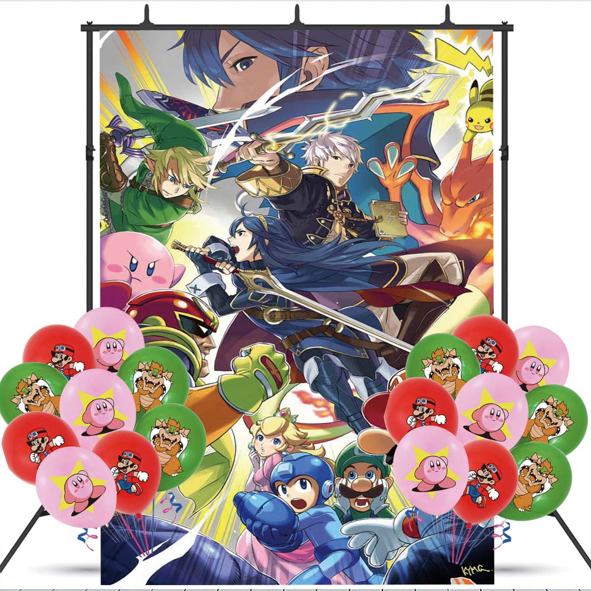 Super Smash Bros Balloons Party Supplies Taspestry Poster Banner ...