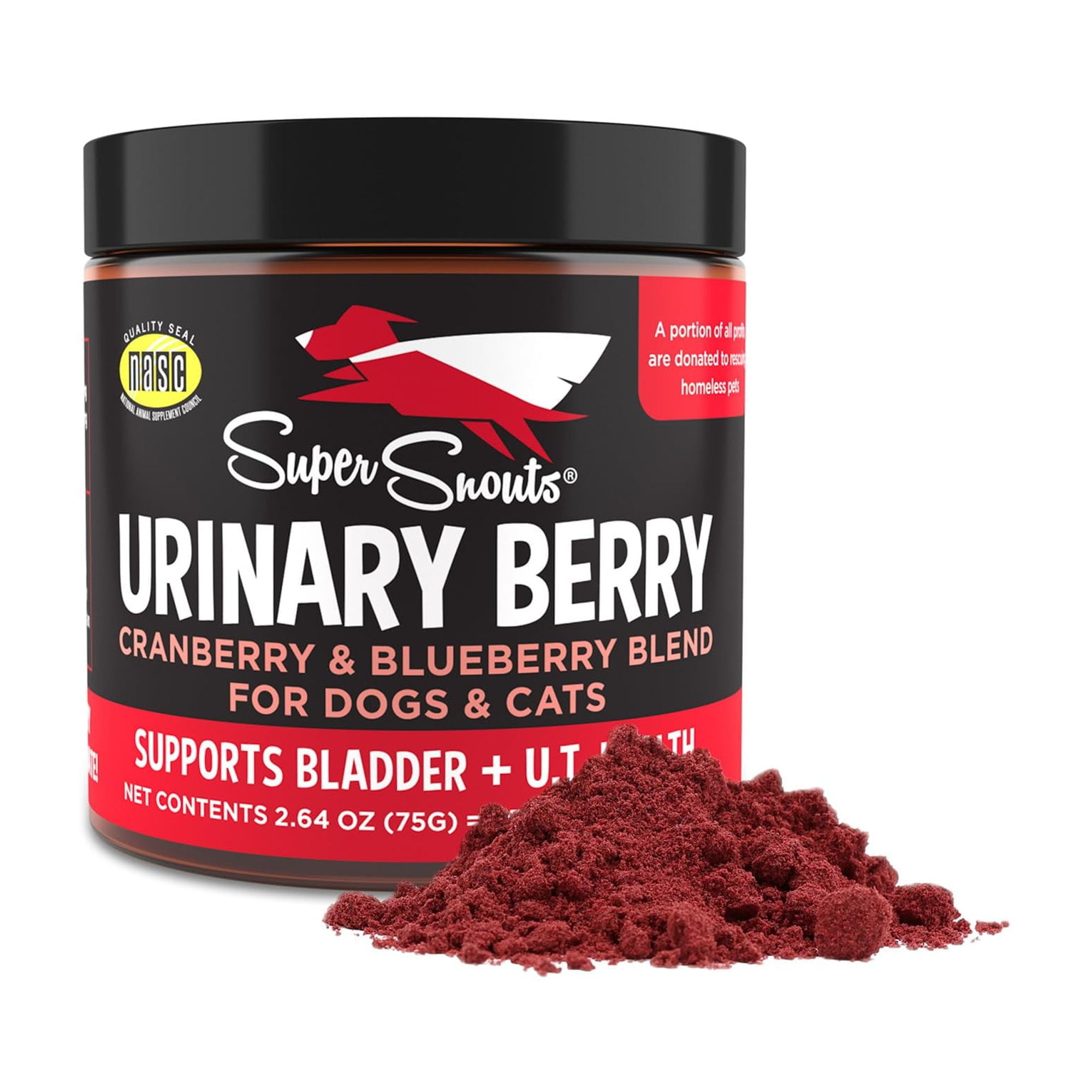Super Snouts Urinary Berry DPF11 Urinary Tract Supplements for Dogs & Cats, Made in USA, US ...