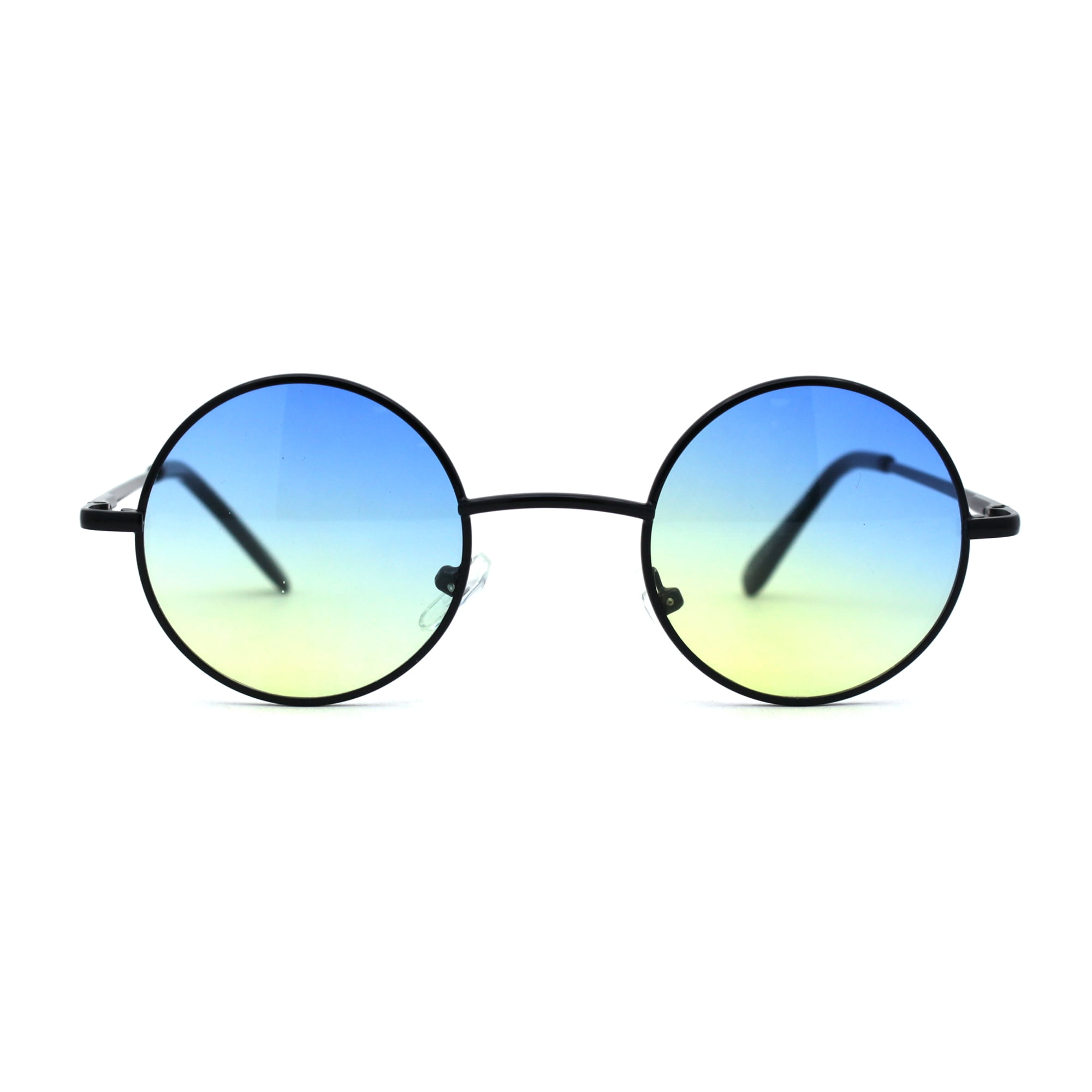 Super Snug Small Round Circle Lens Hippie Metal Rim Sunglasses Black ...