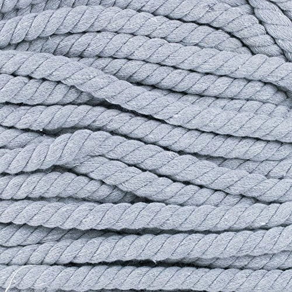 Super Soft 3 Strand Twisted Cotton Rope (Light Gray, 1/2 Inch x 10 Feet ...