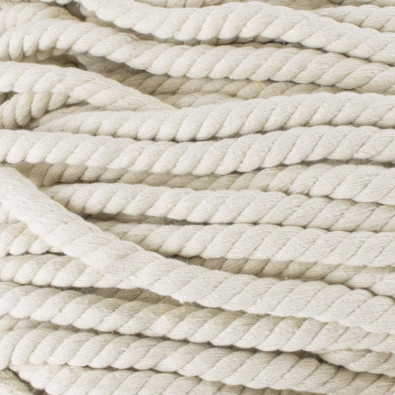 Craft County Colored Natural Cotton Rope - Soft 3 Strand Twisted Cord ...