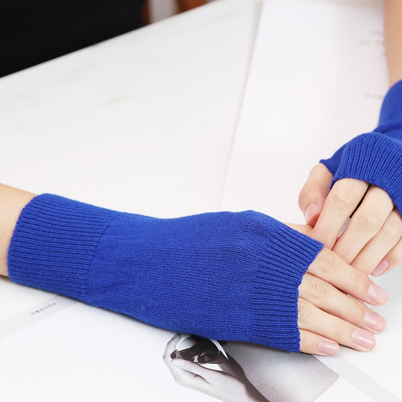 Super Soft Angora Wool Thumb Hole Half Fingerless Warm Winter Gloves ...