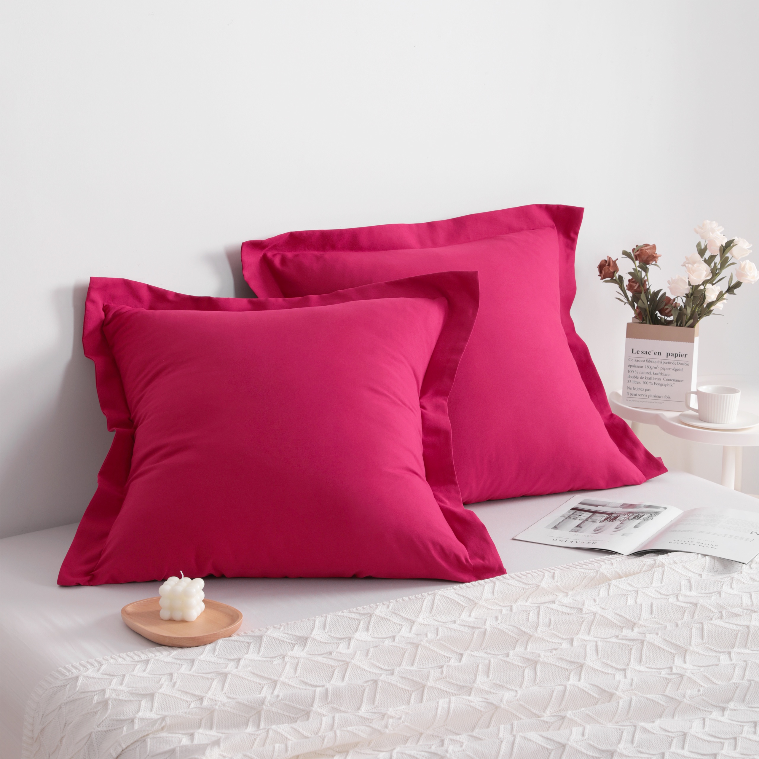 Super Soft Brushed Microfiber Euro Pillow Shams Set of 2, Machine ...