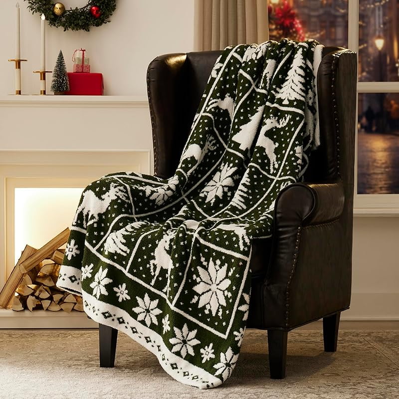 Super Soft Christmas Throw Blanket for Couch Bed, Fuzzy Fluffy Fleece ...