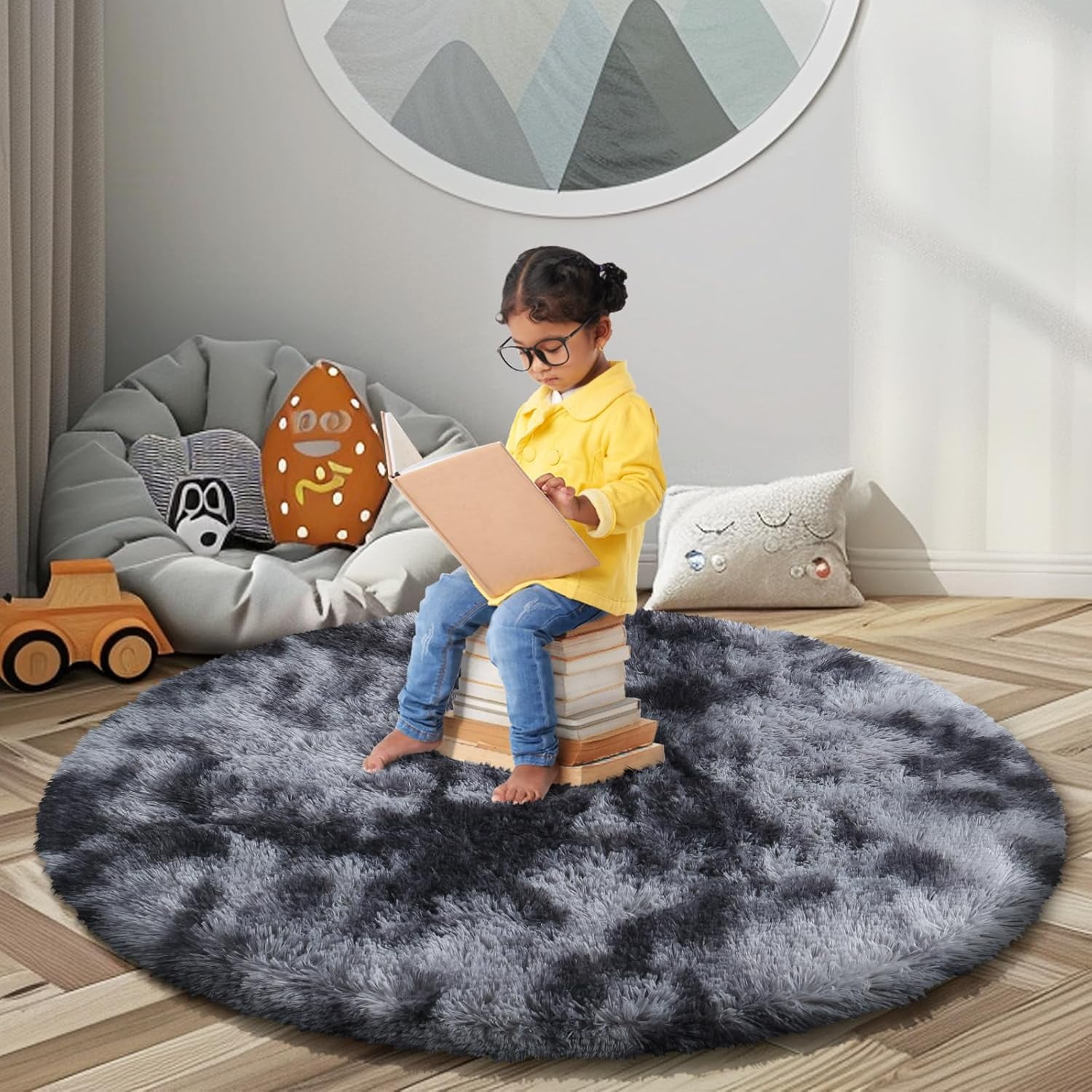 Super Soft Circle Rugs for Girls Princess Castle Toddlers Play Tent 3 ...