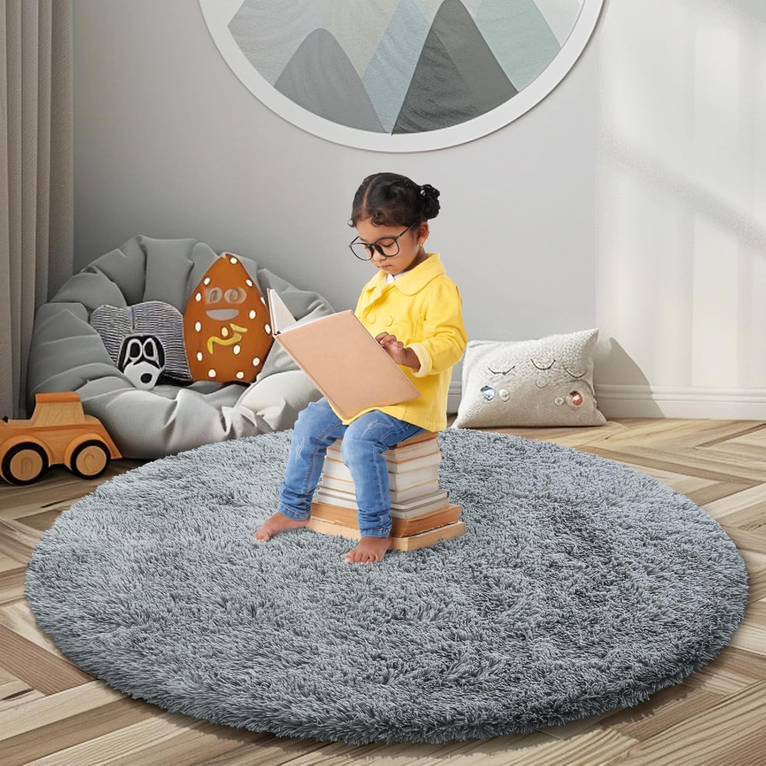 Super Soft Circle Rugs for Girls Princess Castle Toddlers Play Tent 4 ...