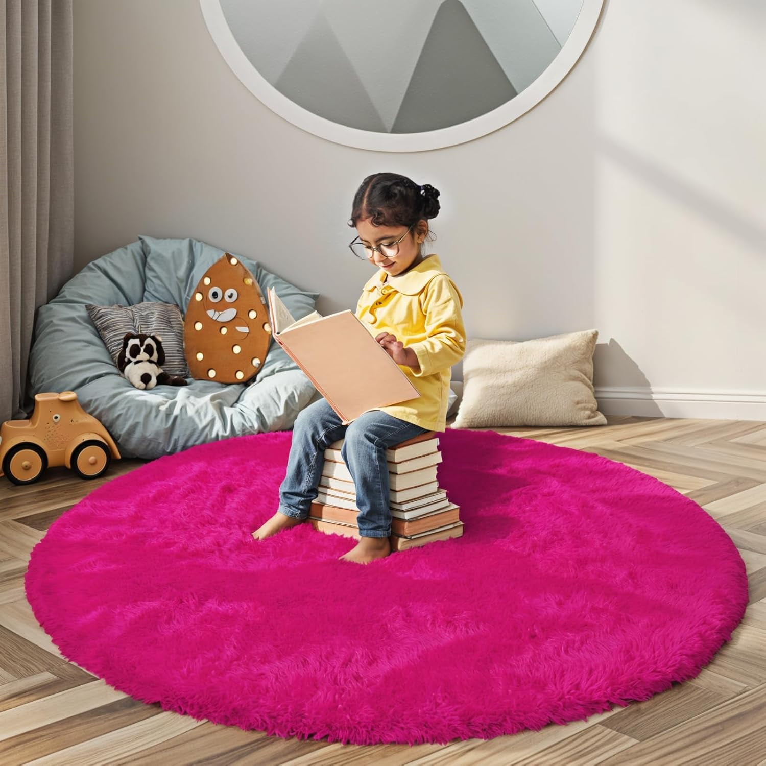 Super Soft Circle Rugs for Girls Princess Castle Toddlers Play Tent 4 ...