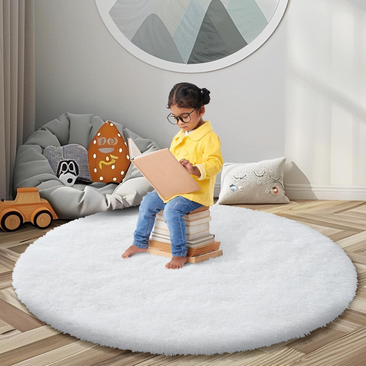 Super Soft Circle Rugs for Girls Princess Castle Toddlers Play Tent 4 ...