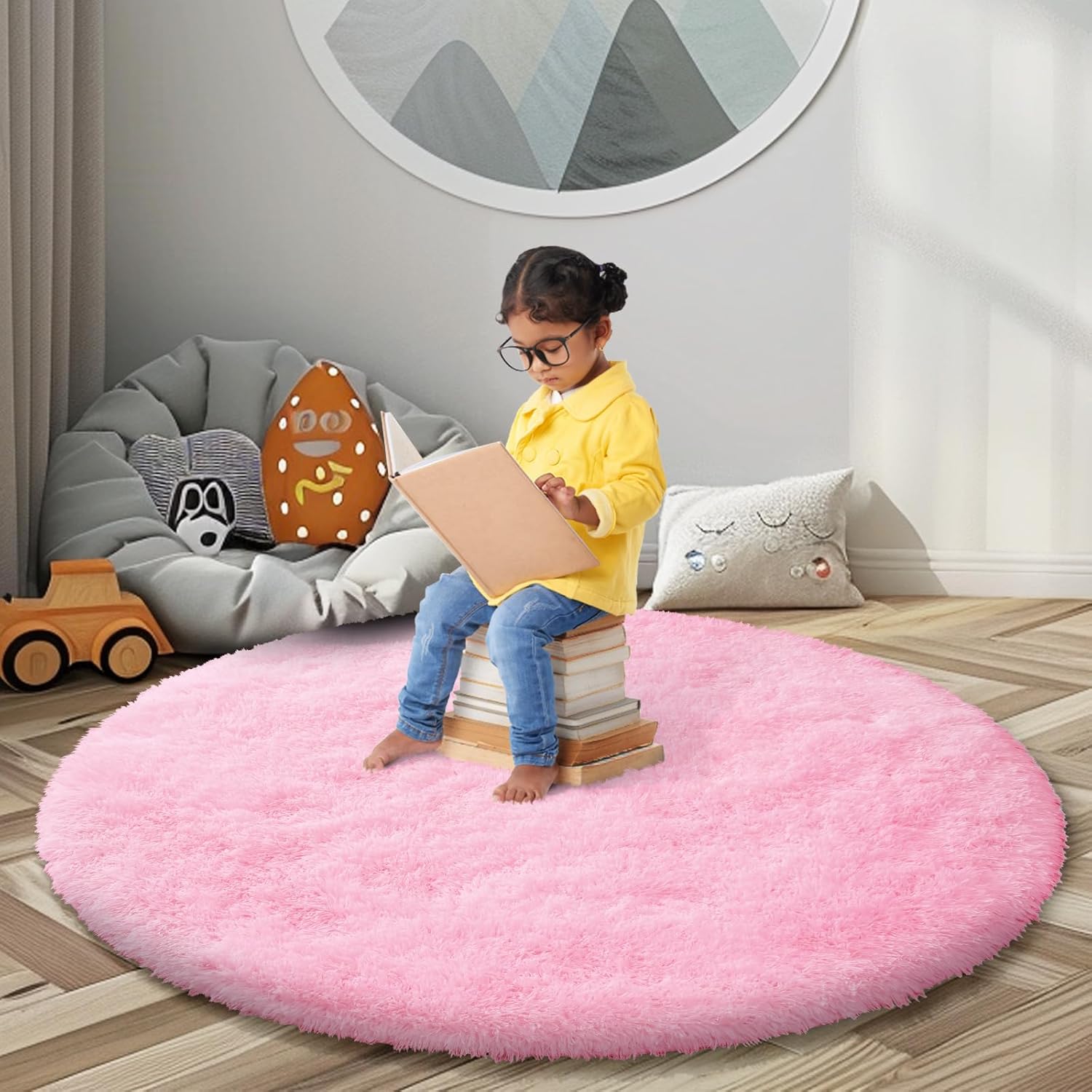 Super Soft Circle Rugs for Girls Princess Castle Toddlers Play Tent 4 ...