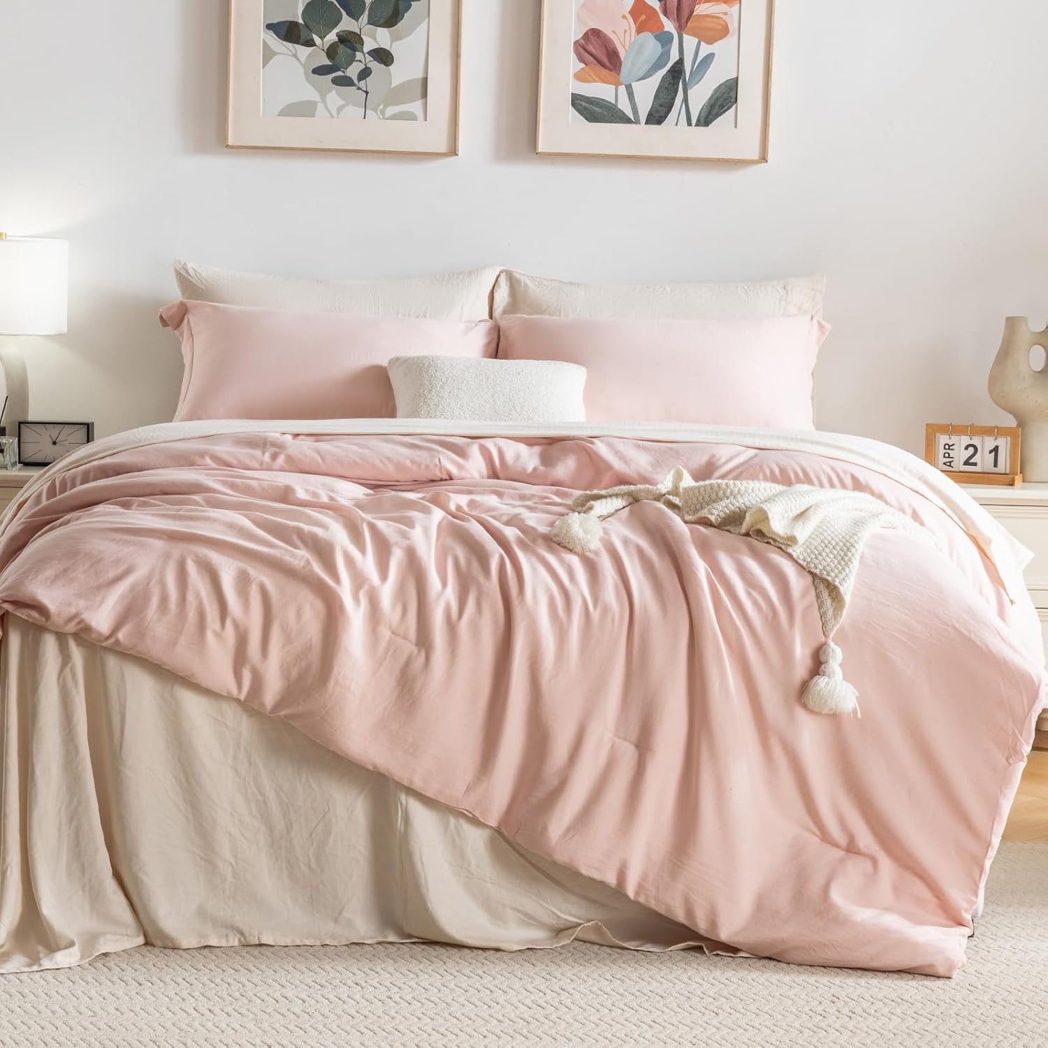 Super Soft Comforter Set 7 Piece, Lightweight King Size Bedding Sets ...