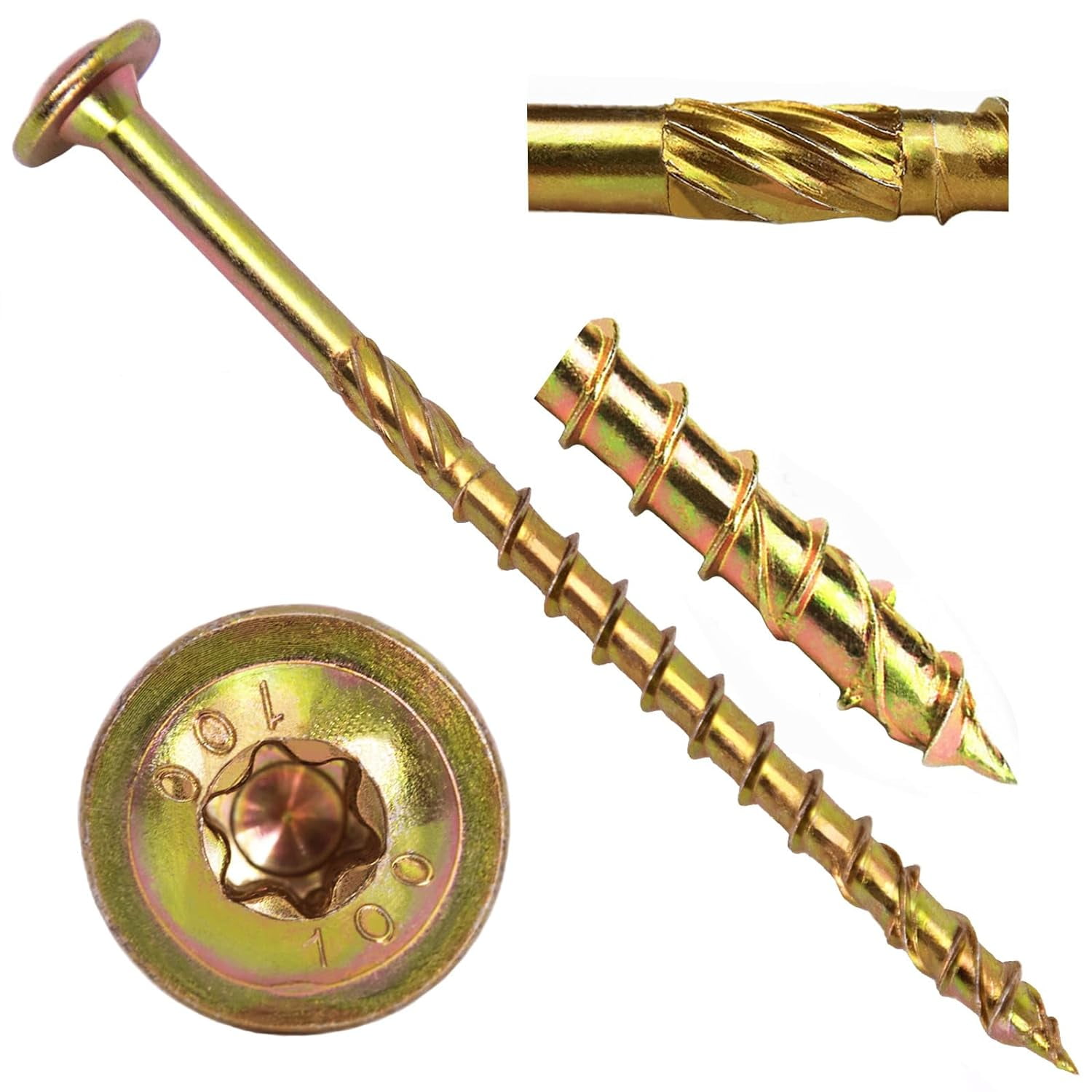 1/4" x 4" Structural Screws, 100pcs Construction Lag Screws Torx/Star ...