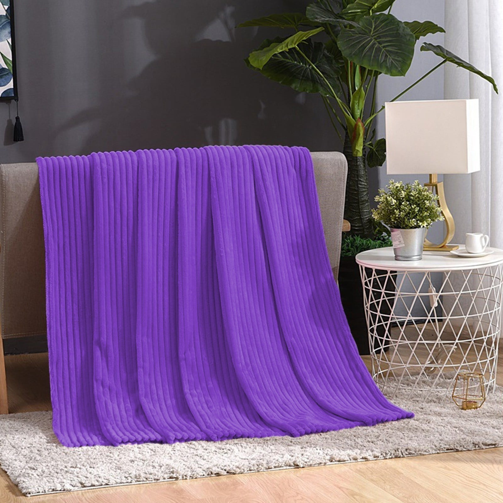 Super Soft Cozy Throw Blanket for Couch, 80x60 Inch Queen Size Solid 3D ...
