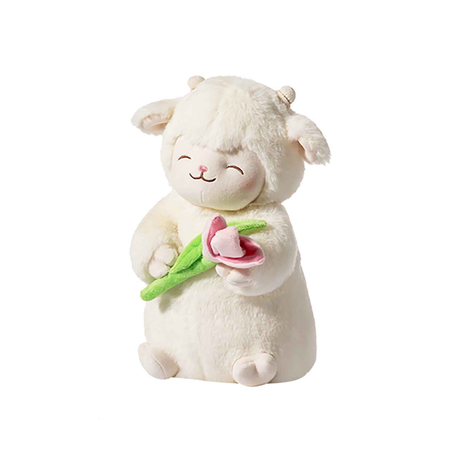 Super Soft Doll Sweet White Sheep Lam Hold Tulip Flower Soft Stuffed Plush Doll - Walmart.com