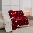 Super Soft Faux Rabbit Fur Throw Blanket for Couch, Christmas Style ...