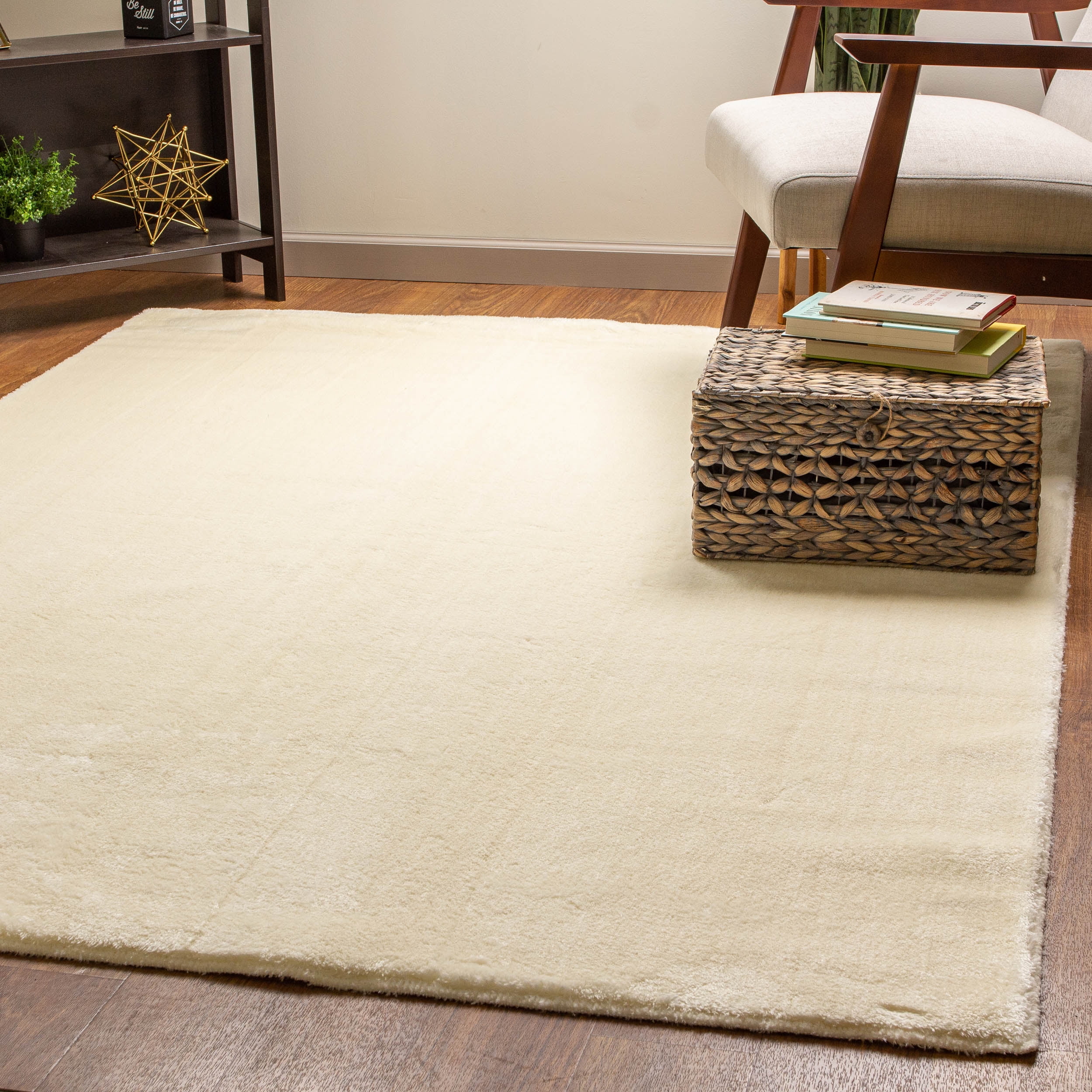 Super Soft Faux Rabbit / Mink Fur Solid Area Rug - Walmart.com