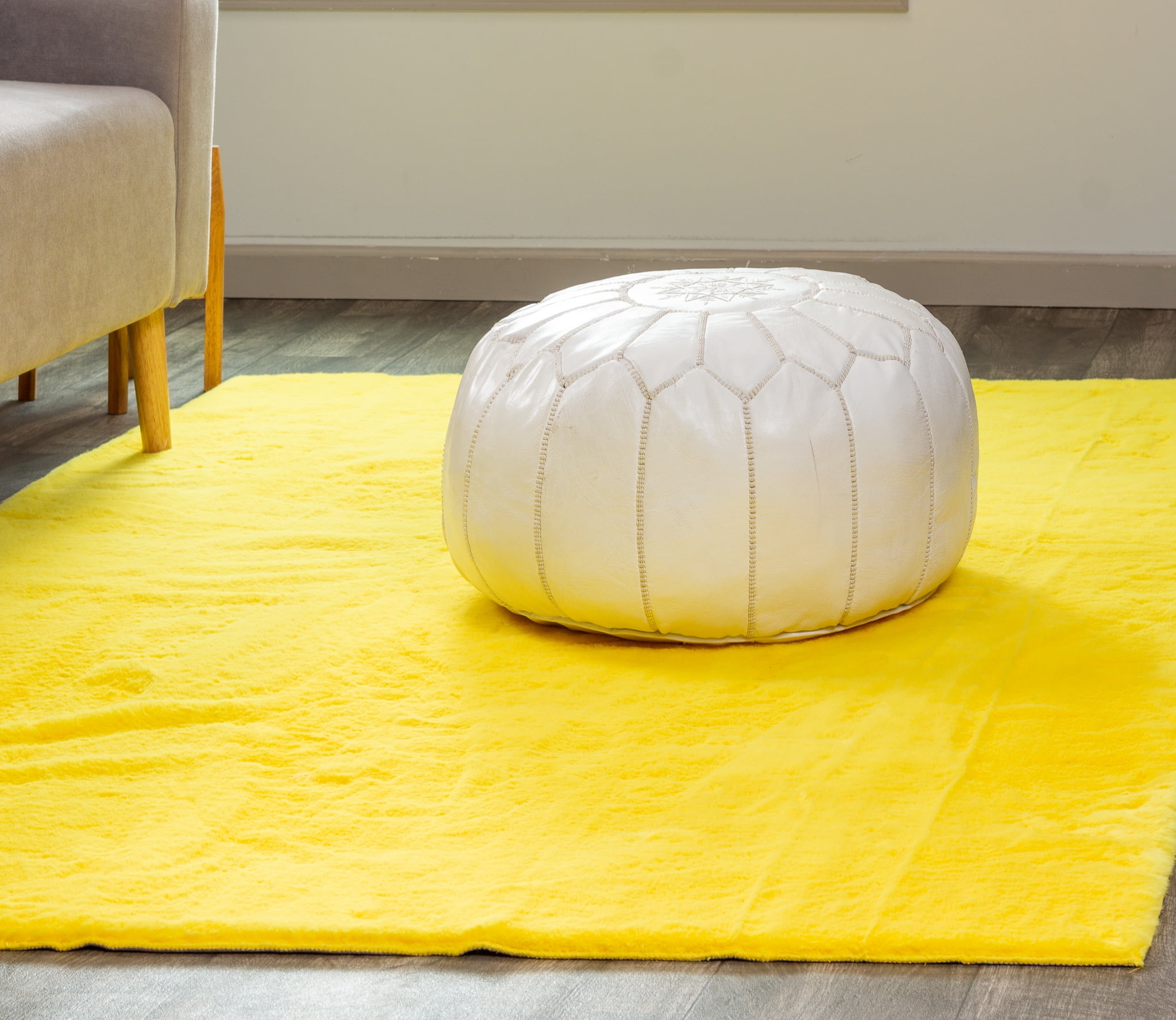 Super Soft Faux Rabbit / Mink Fur Solid Area Rug - Walmart.com