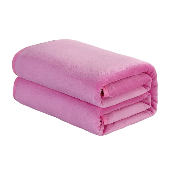 Super Soft Flannel Blanket - Solid Color Thickened Throw Blanket ...
