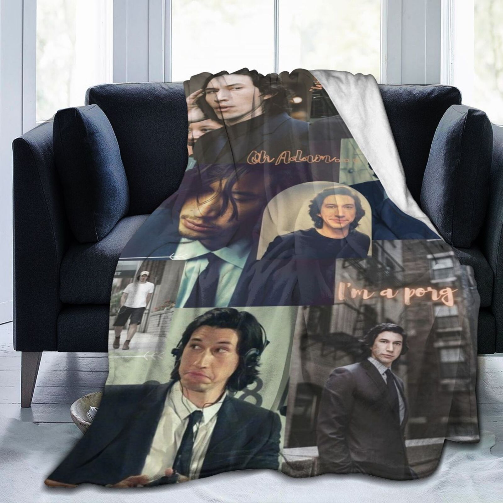 Super Soft Flannel Throw Adam Driver Kylo Ren Adam Sackler Blanket 40 ...