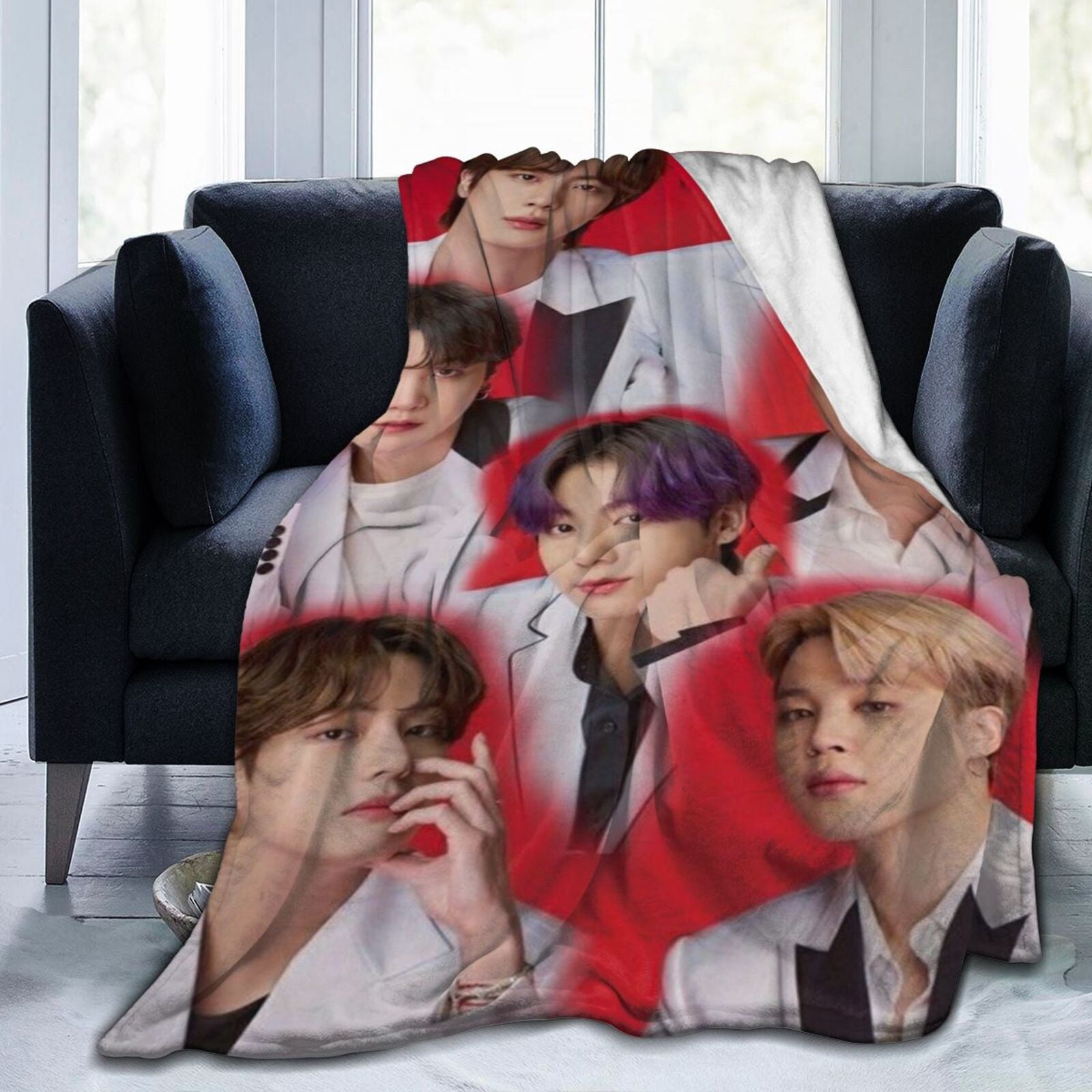 Super Soft Flannel Throw Bts Blanket 60"X50" For Bed, Sofa, Camping ...