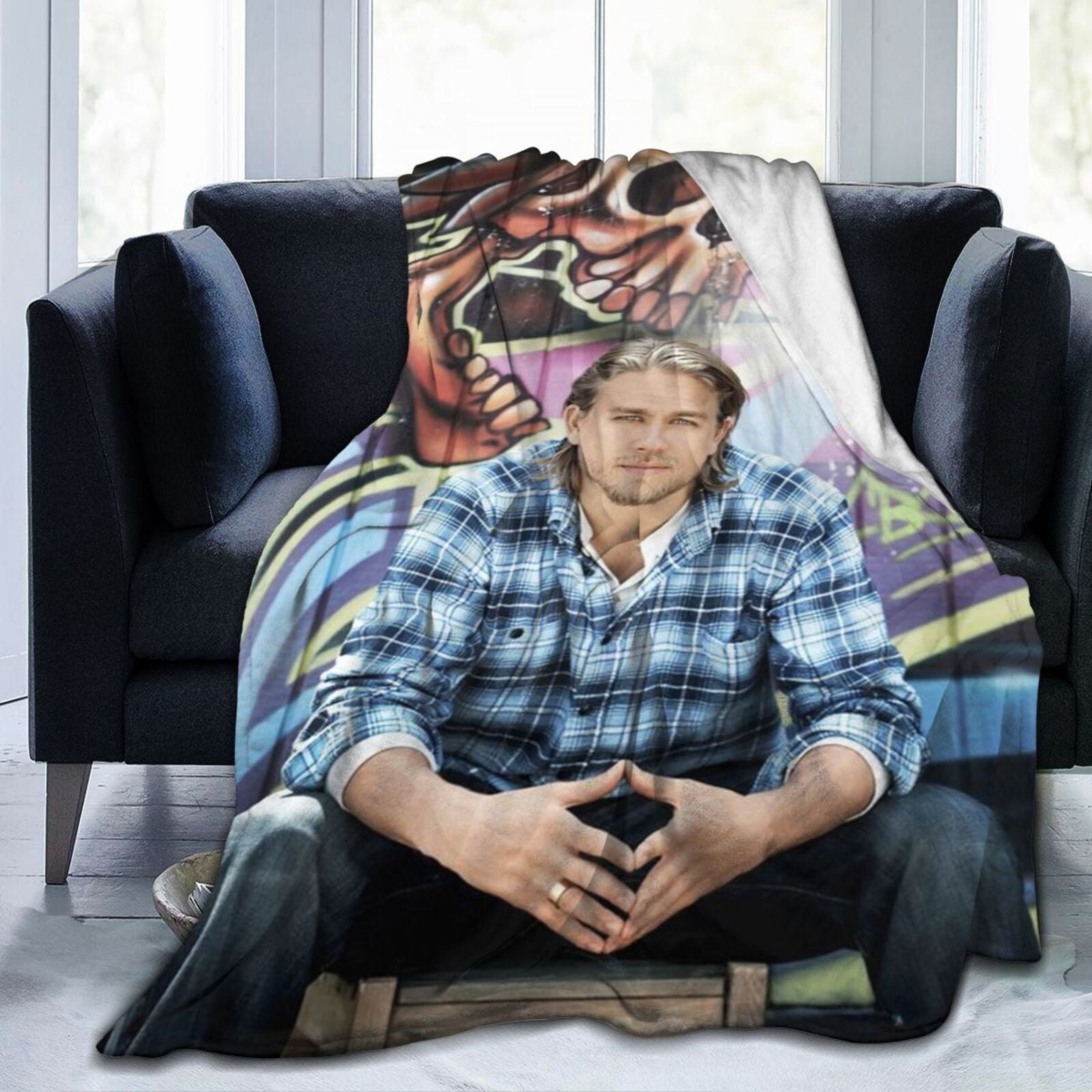 Super Soft Flannel Throw Charlie Hunnam Blanket 60"X50" For Bed, Sofa ...