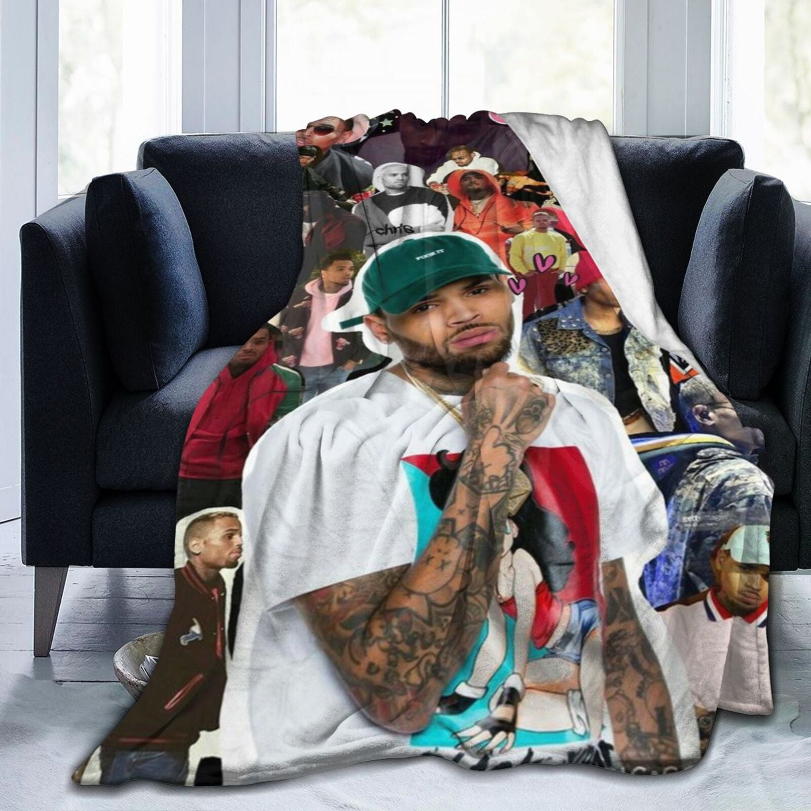 Super Soft Flannel Throw Chris Brown Blanket 60"X50" For Bed, Sofa ...