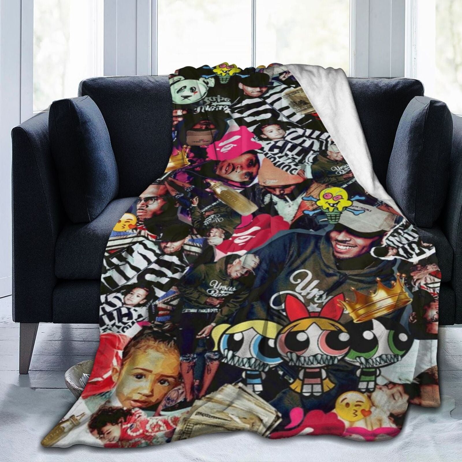 Super Soft Flannel Throw Chris Brown Blanket 60"X50" For Bed, Sofa ...