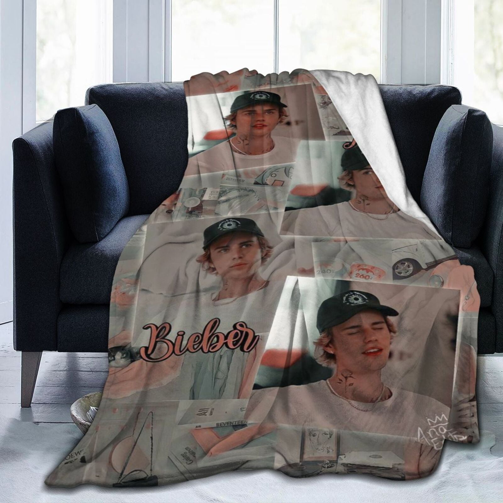 Super Soft Flannel Throw Justin Bieber Blanket 50"X40" For Bed, Sofa ...