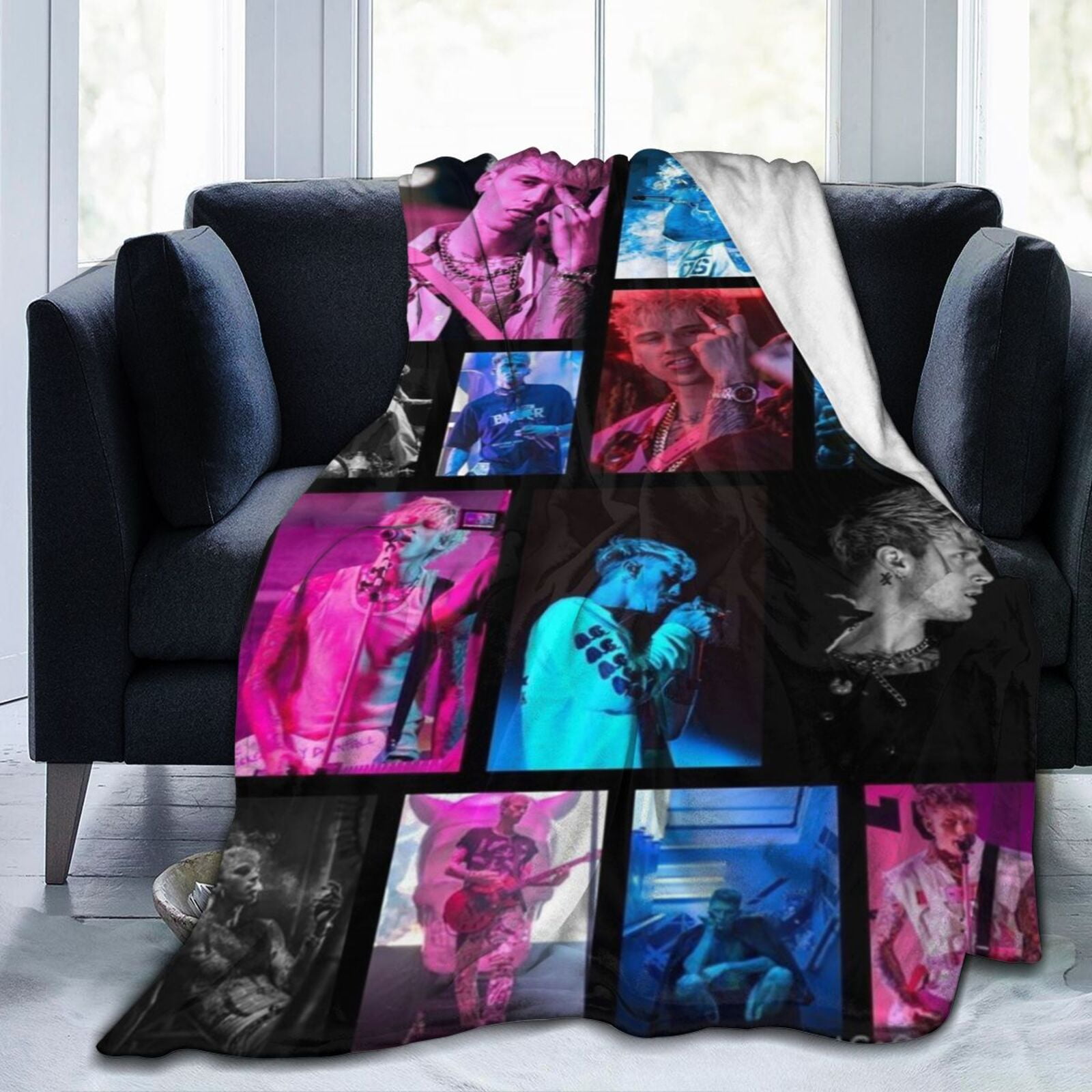 Super Soft Flannel Throw Machine Gun Kelly- Mgk Blanket 40"X30" For Bed ...
