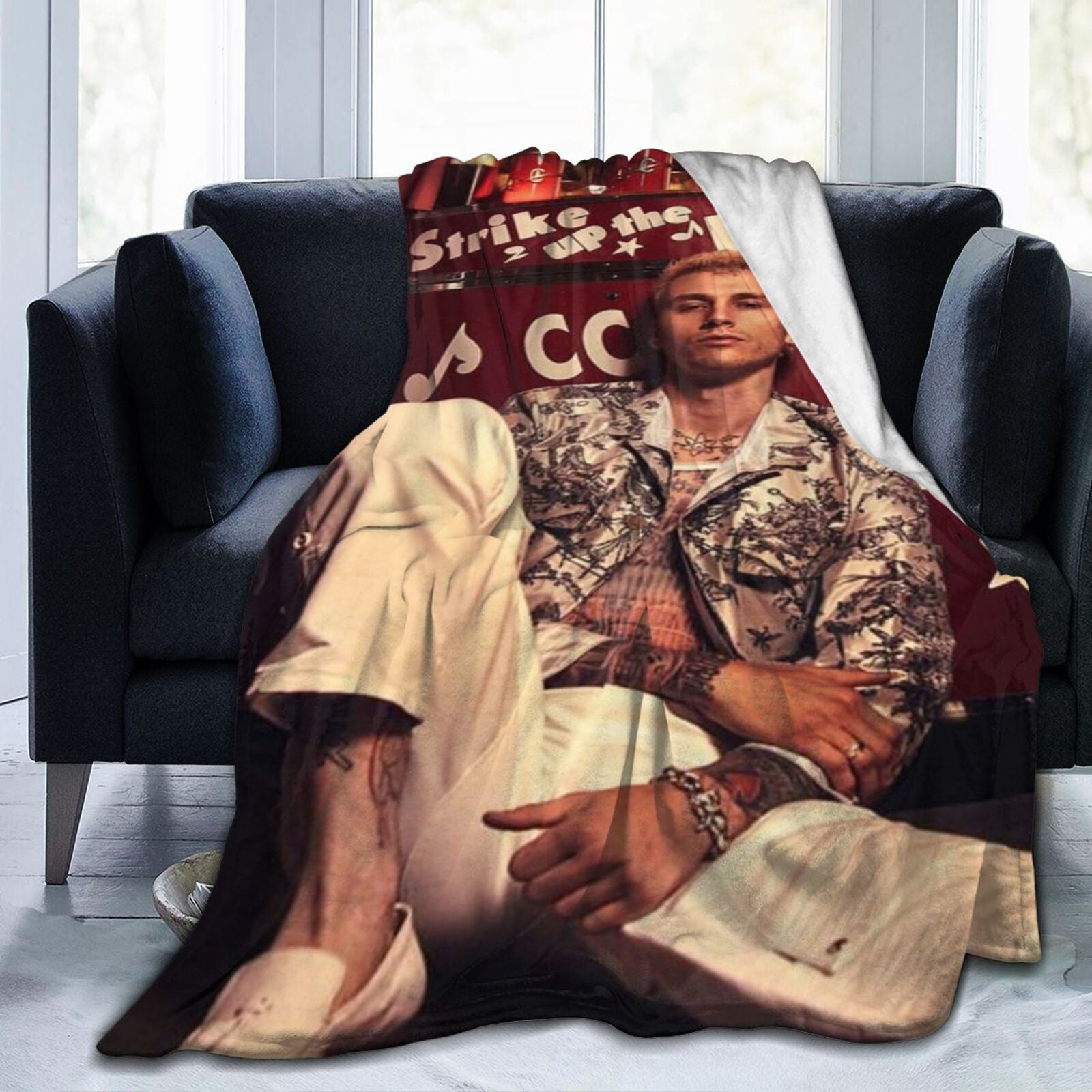 Super Soft Flannel Throw Machine Gun Kelly- Mgk Blanket 40"X30" For Bed ...