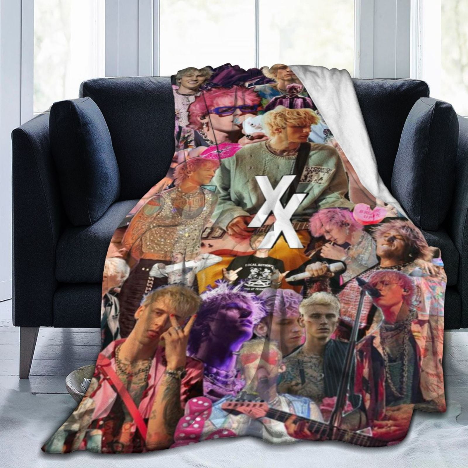 Super Soft Flannel Throw Machine Gun Kelly- Mgk Blanket 50"X40" For Bed ...