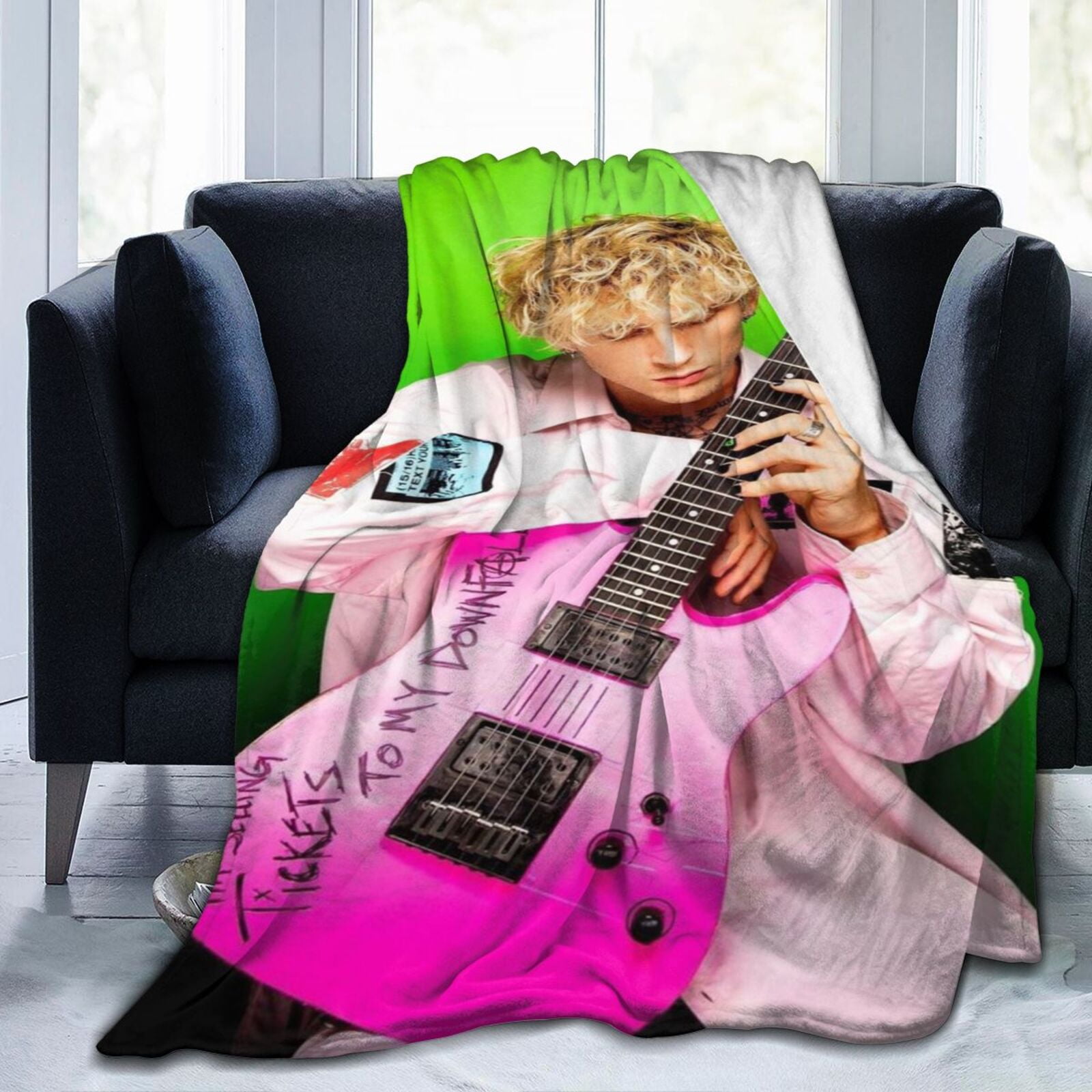 Super Soft Flannel Throw Machine Gun Kelly- Mgk Blanket 60"X50" For Bed ...